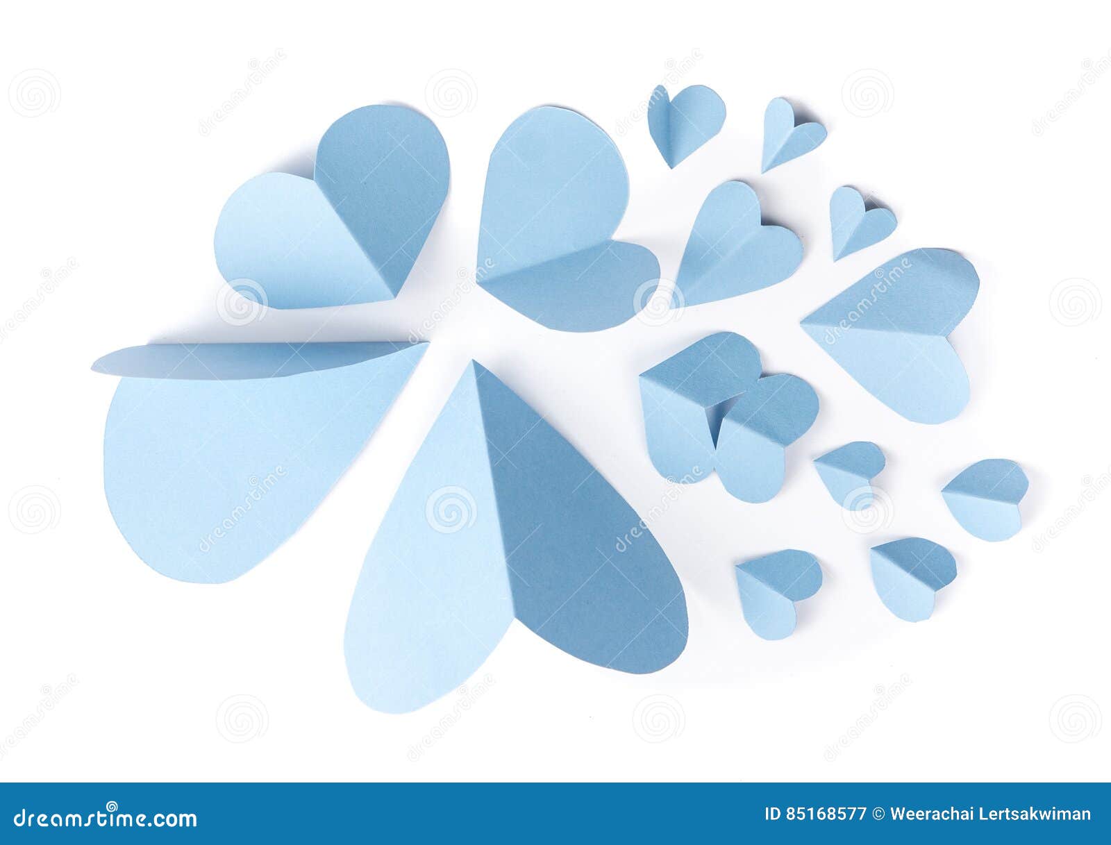 Blue heart paper stock image. Image of love, abstract - 85168577
