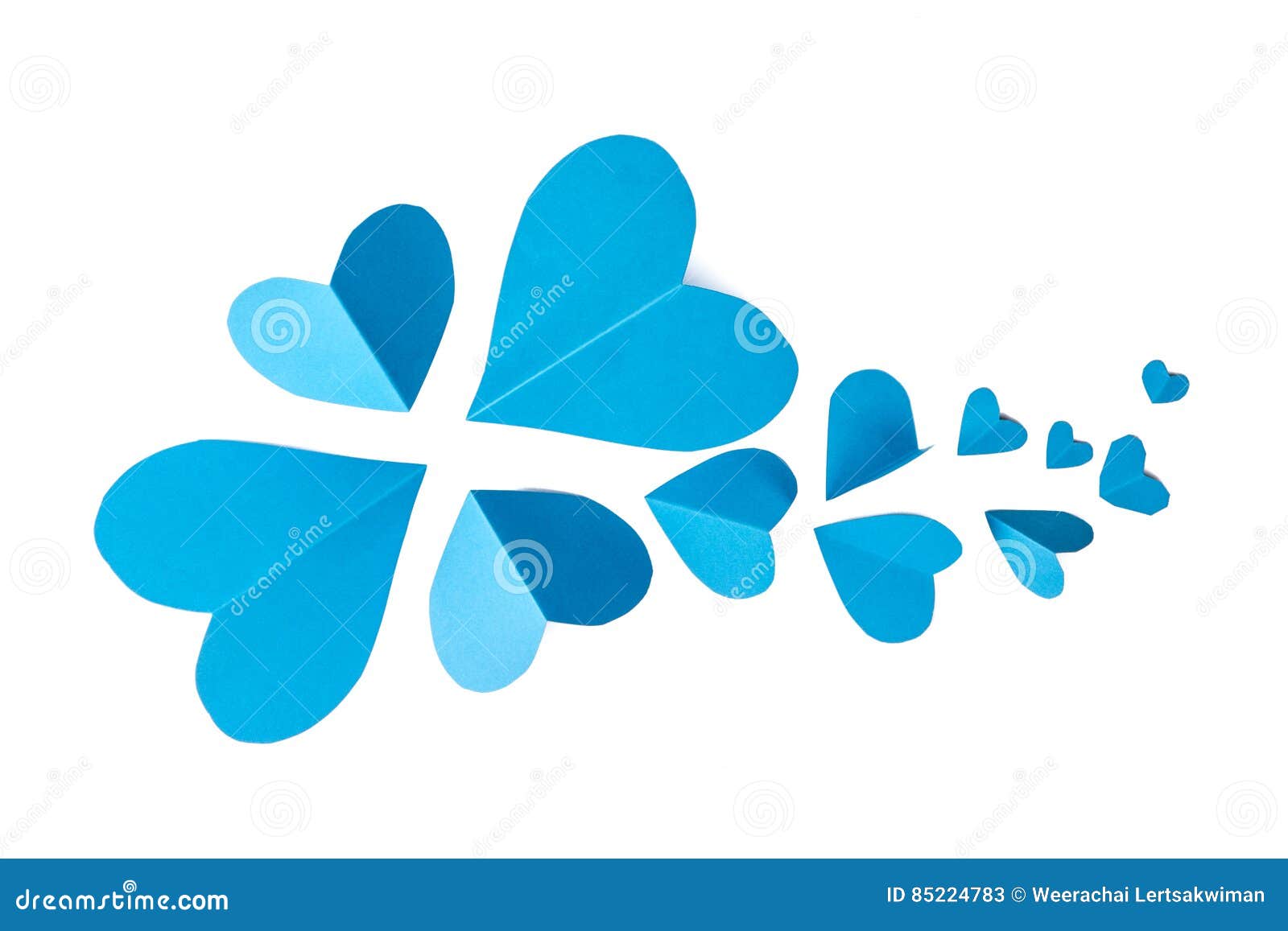 Blue heart paper stock image. Image of heart, paper, background - 85224783