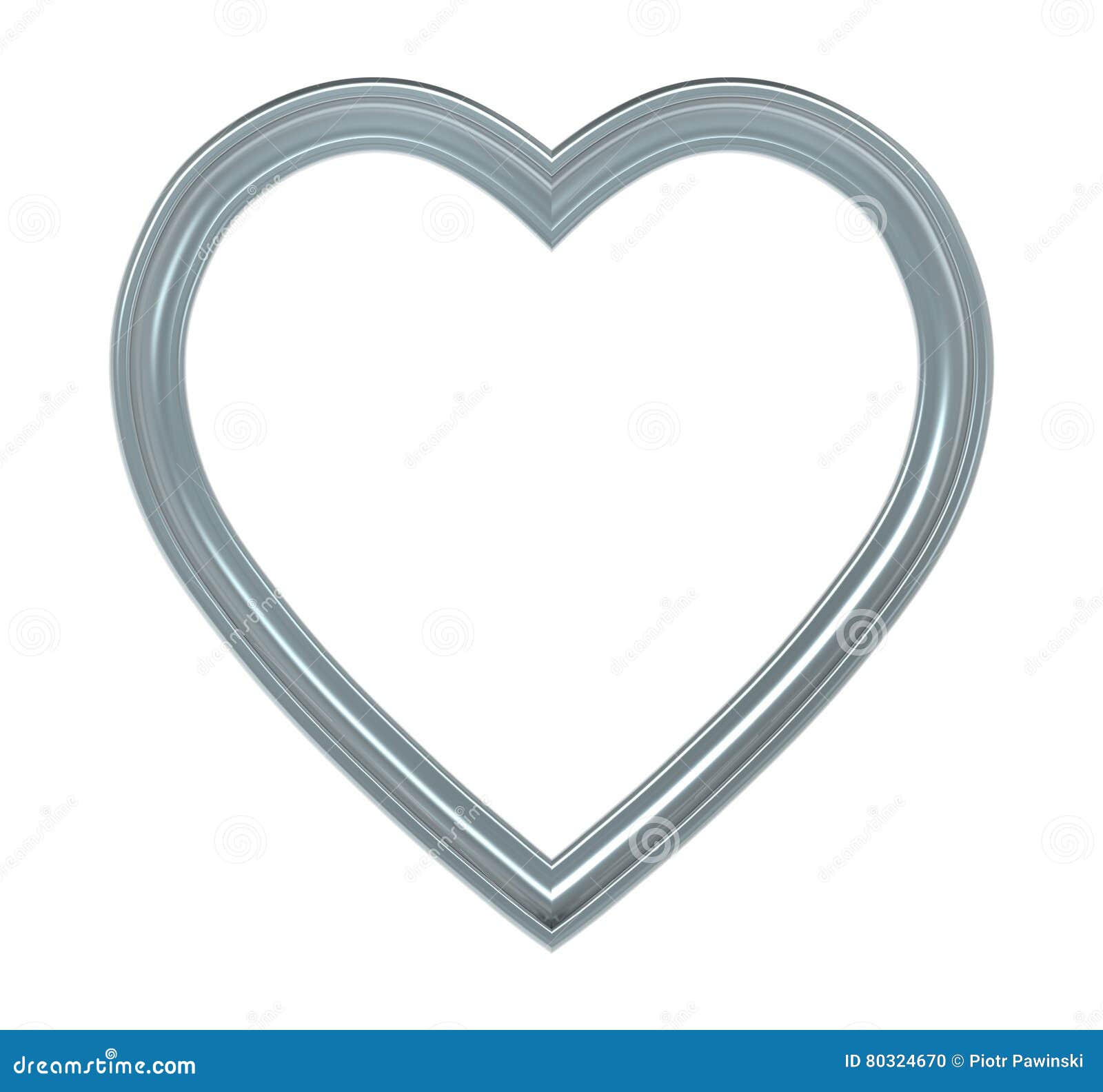 Blue Heart Picture Frame Isolated on White. Stock Illustration ...