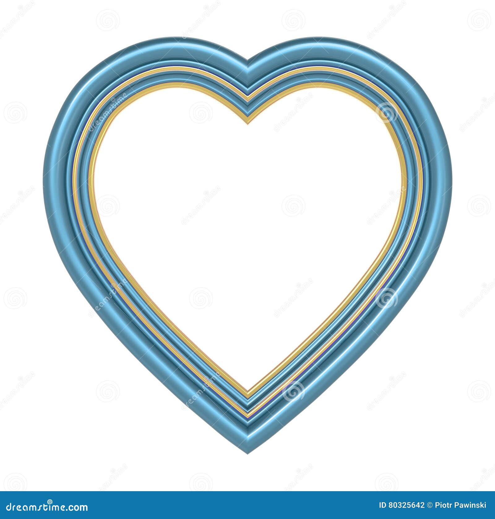 Blue Heart Picture Frame Isolated on White. Stock Illustration ...