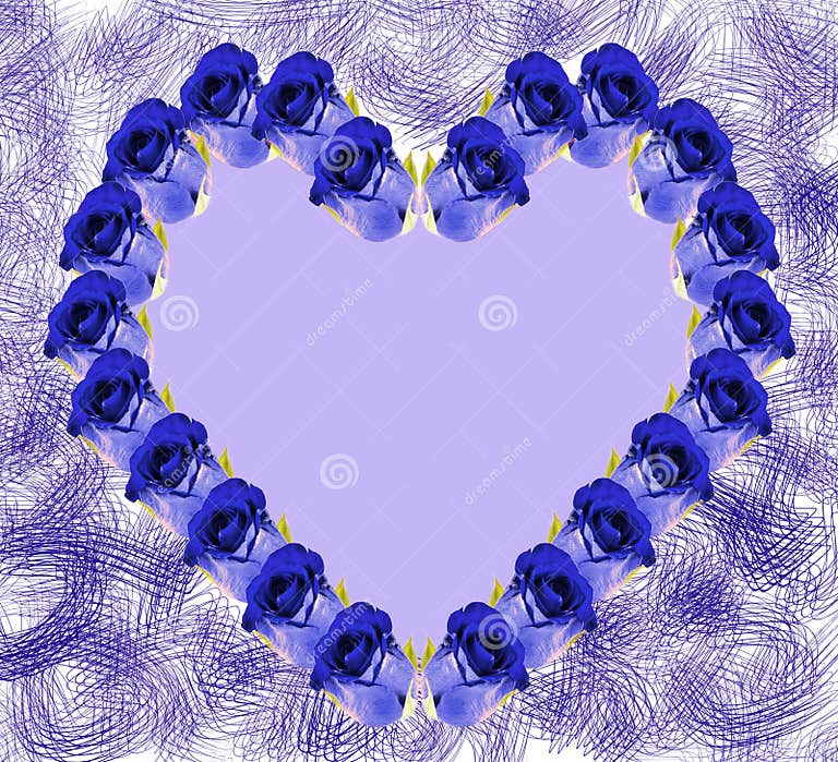 Blue Heart of Roses stock photo. Image of background - 18077068