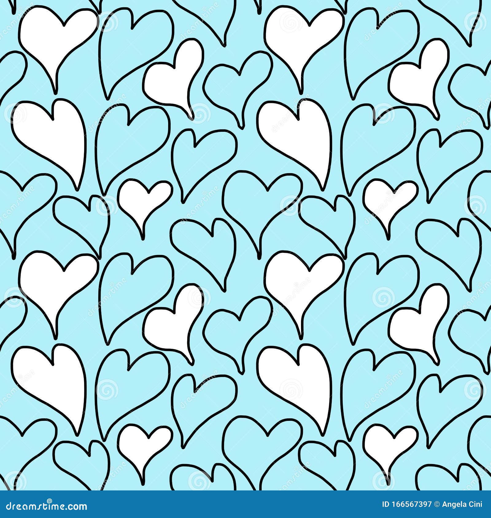Blue Heart Seamless Pattern Design Stock Vector - Illustration of ...