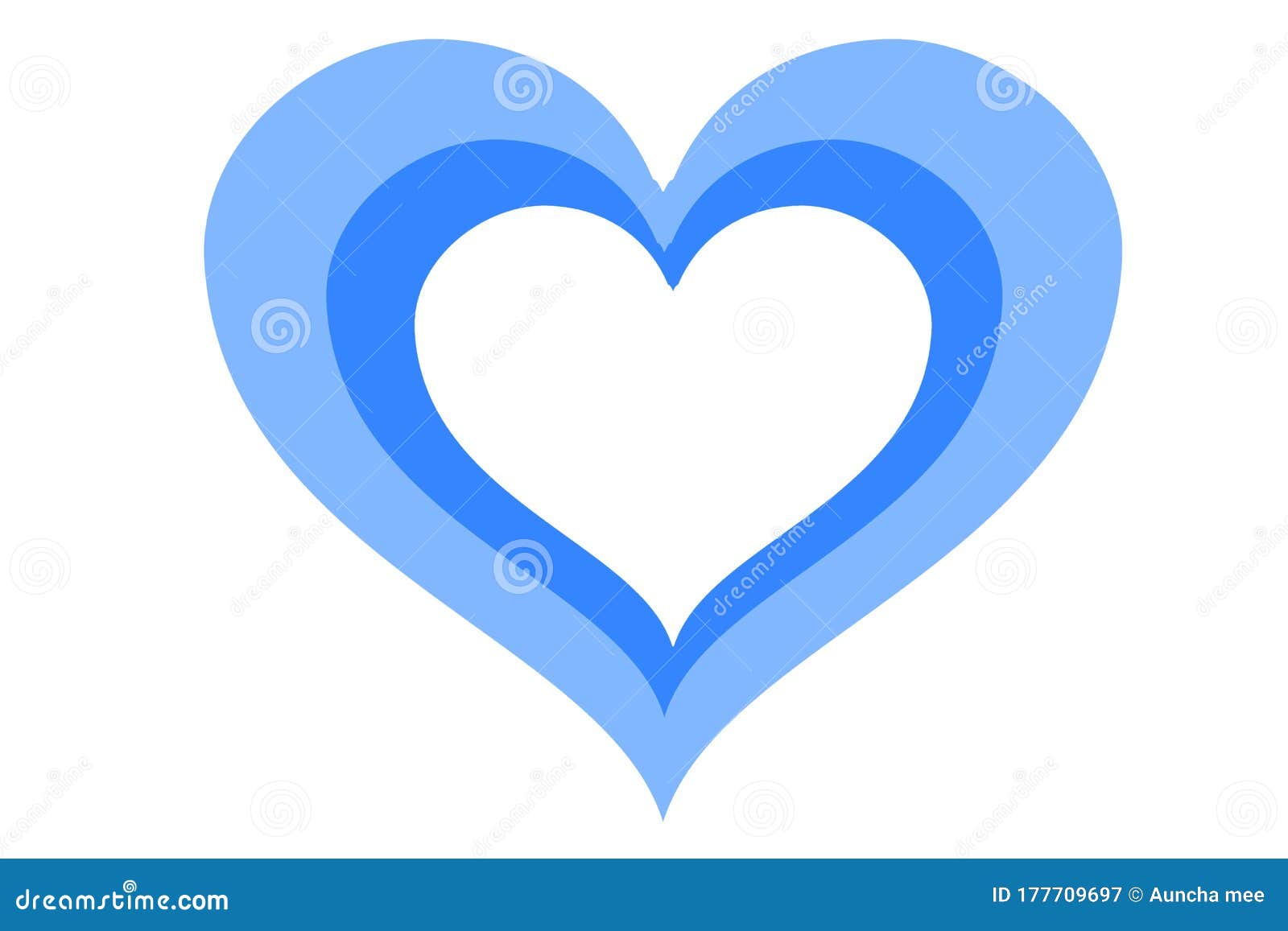 Blue Heart Shape Logo on White. Stock Illustration - Illustration of ...