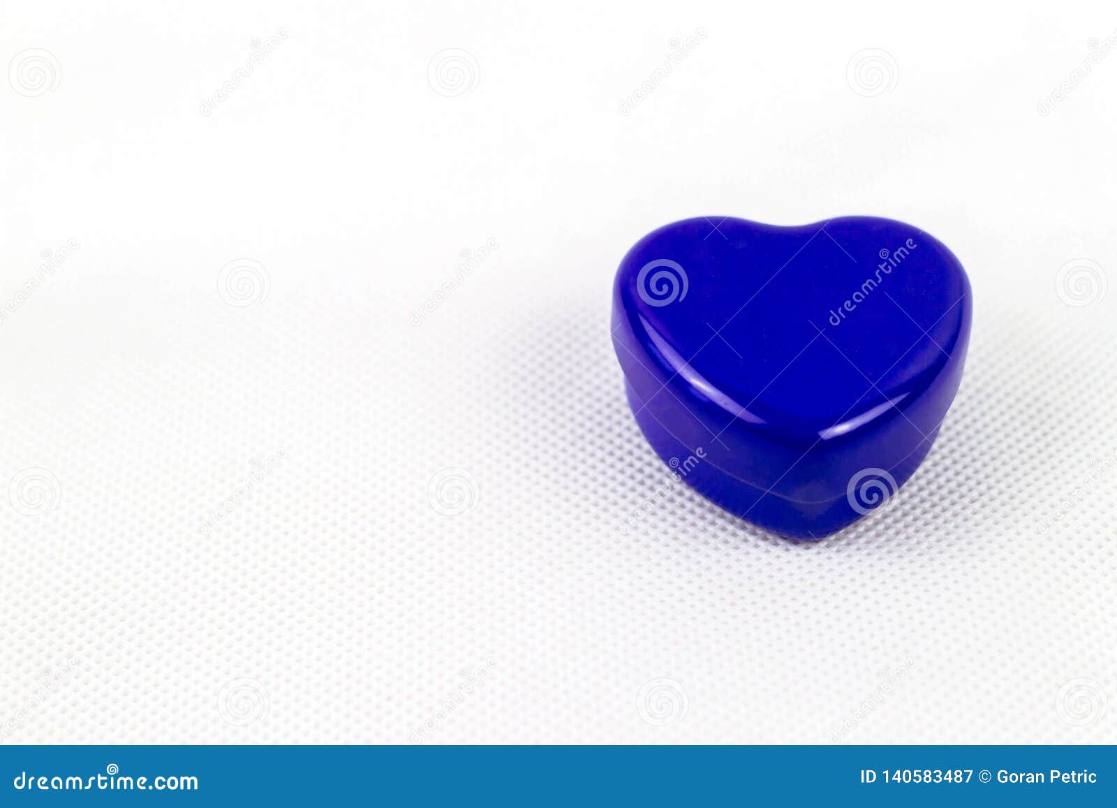 A Blue Heart-shaped Box on a White Background Stock Image - Image of ...