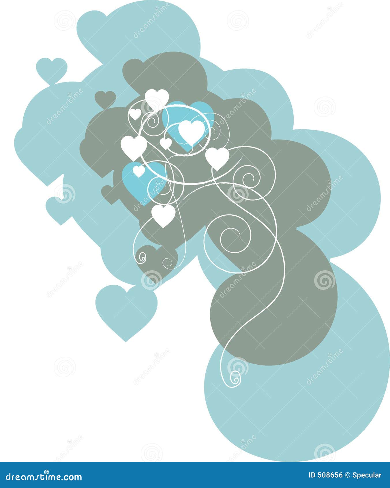 Blue heart spirals stock illustration. Illustration of graphic - 508656