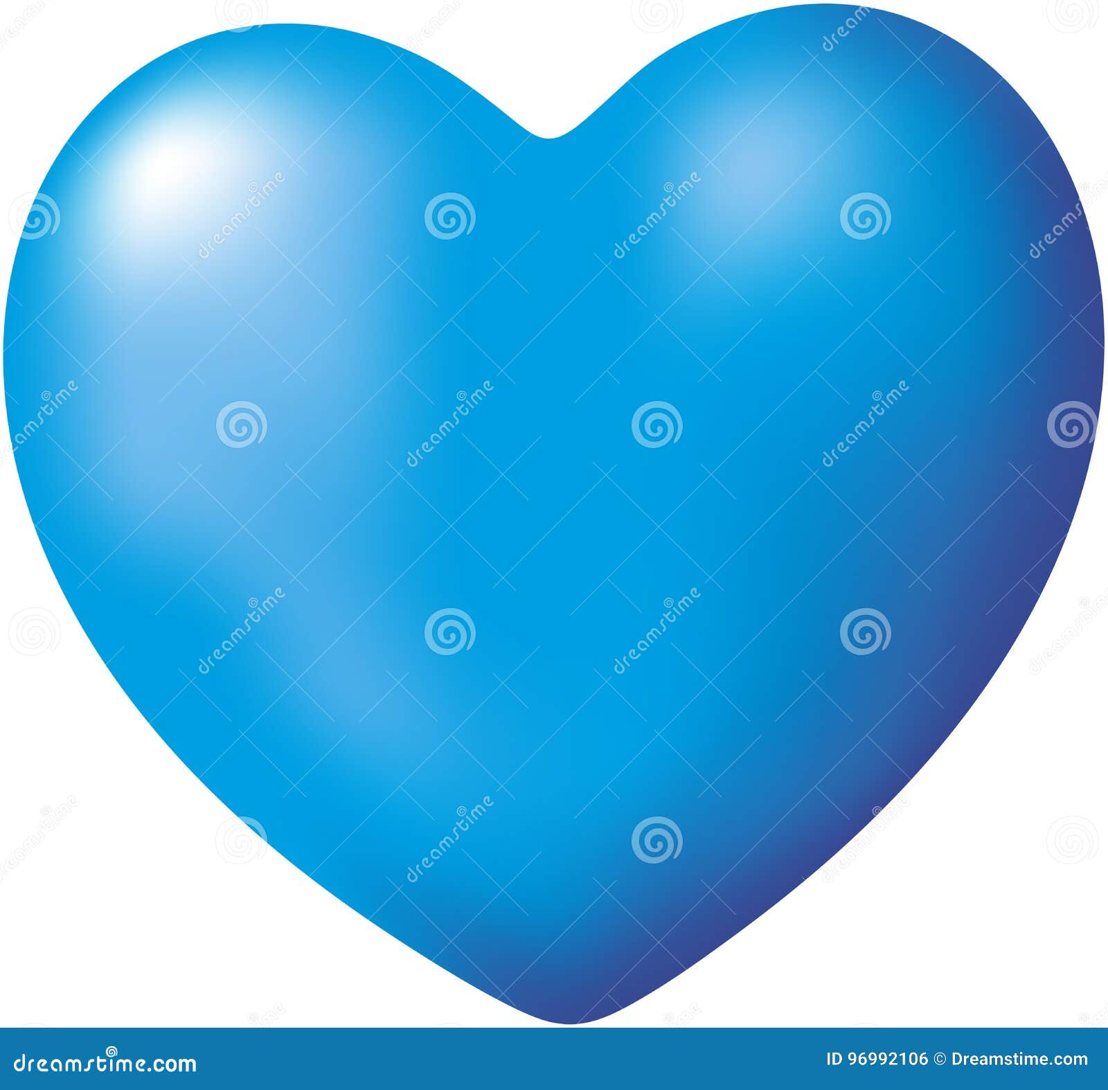 Blue heart stock vector. Illustration of gradient, beautiful - 96992106