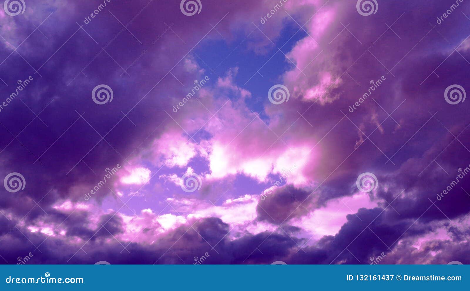 Blue Heart in Violet Clouds. Stock Image - Image of heart, beautiful ...