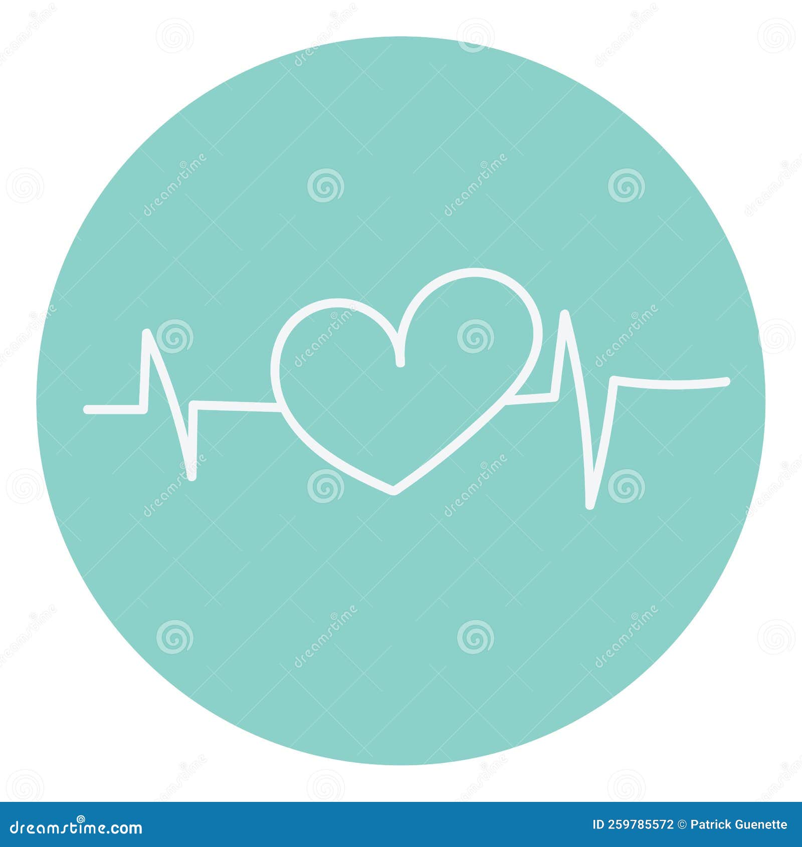 Blue heartbeat heart, icon stock vector. Illustration of healthy ...