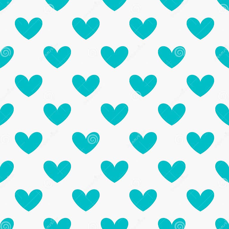 Blue Hearts Seamless Pattern. Stock Vector - Illustration of happy ...