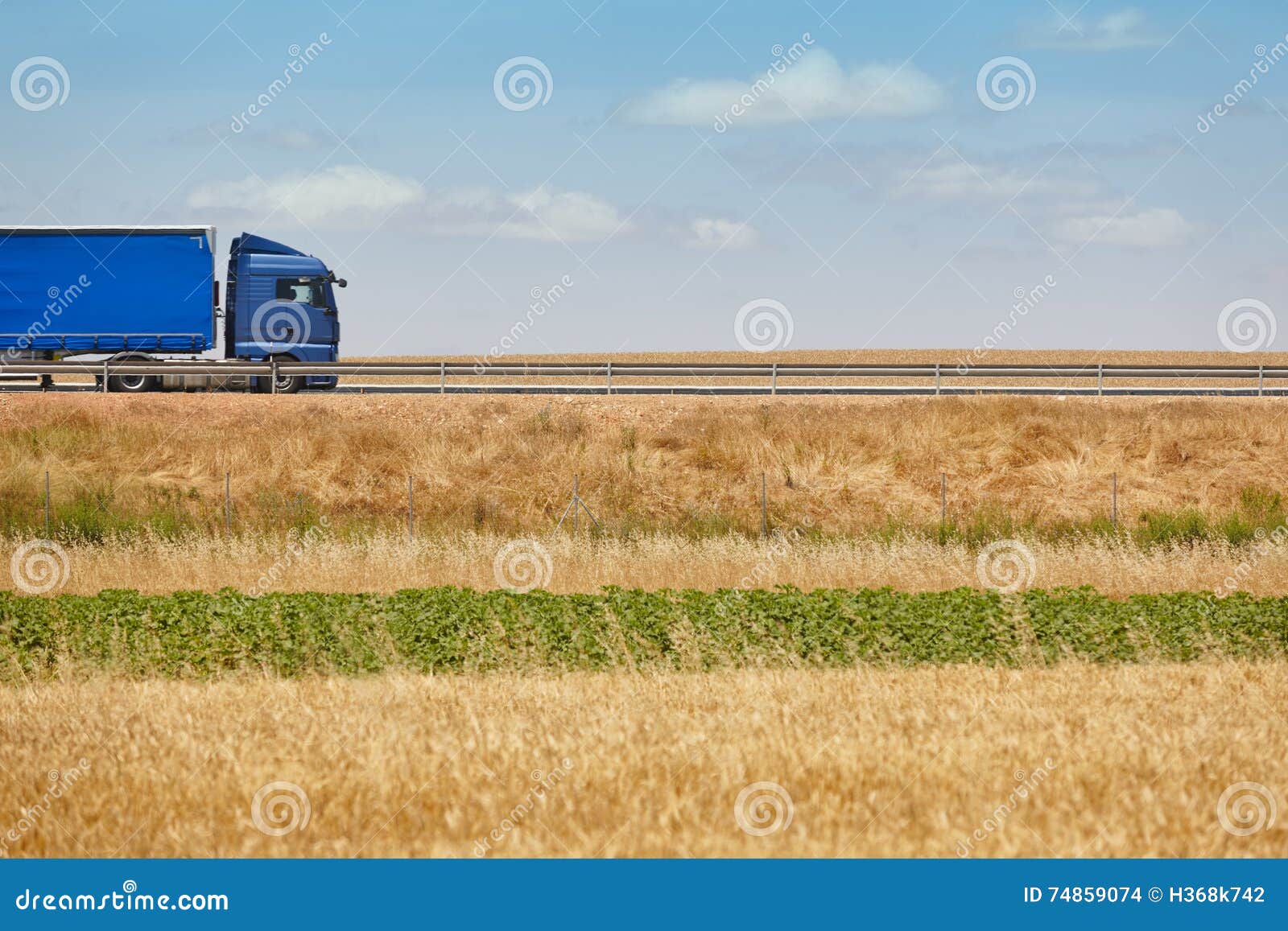 Blue Big Rig Heavy Duty Semi Truck With Oversize Load Equipment On The ...