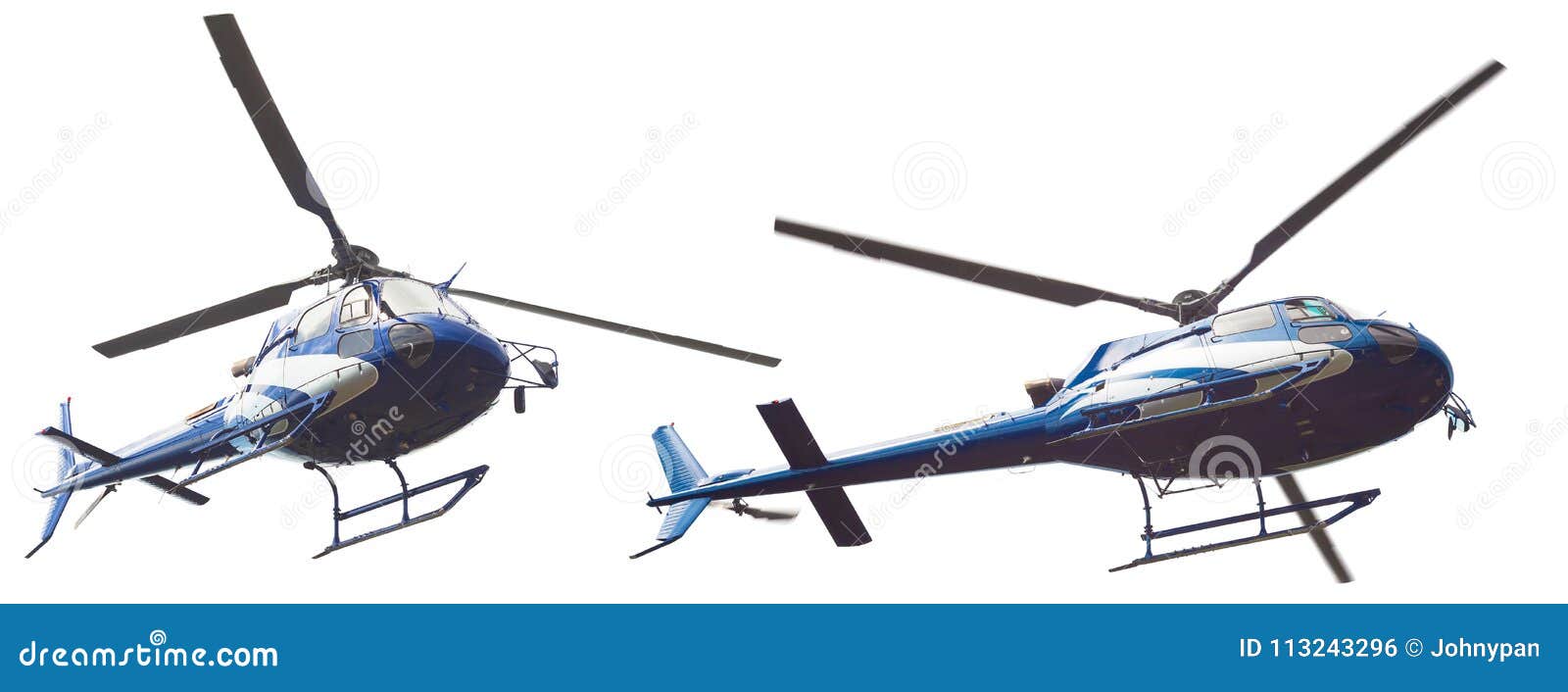 Blue Helicopter Crosses Sky Stock Photo | CartoonDealer.com #290632494