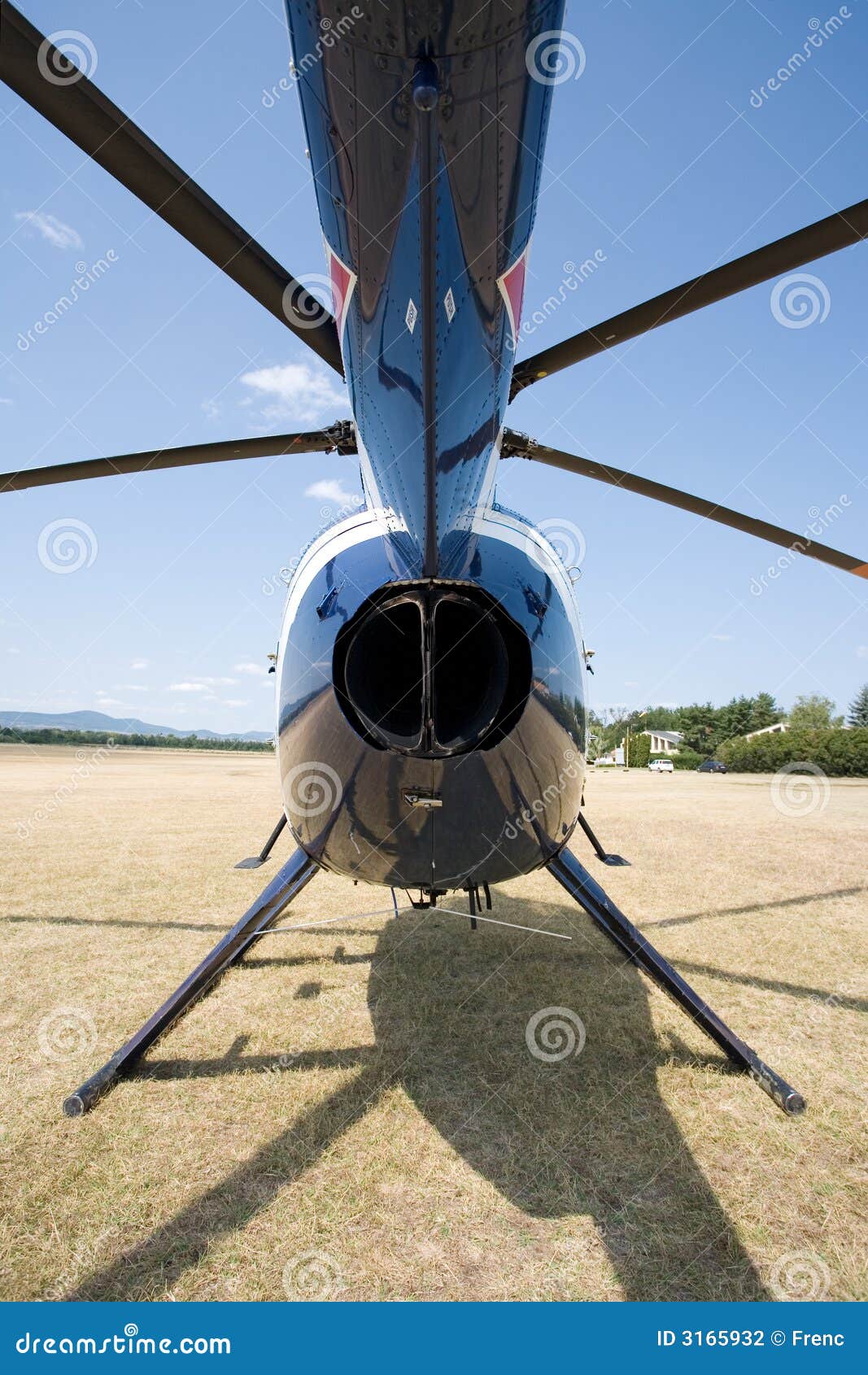 Blue Helicopter on the Ground Stock Photo - Image of prop, rotorcraft ...