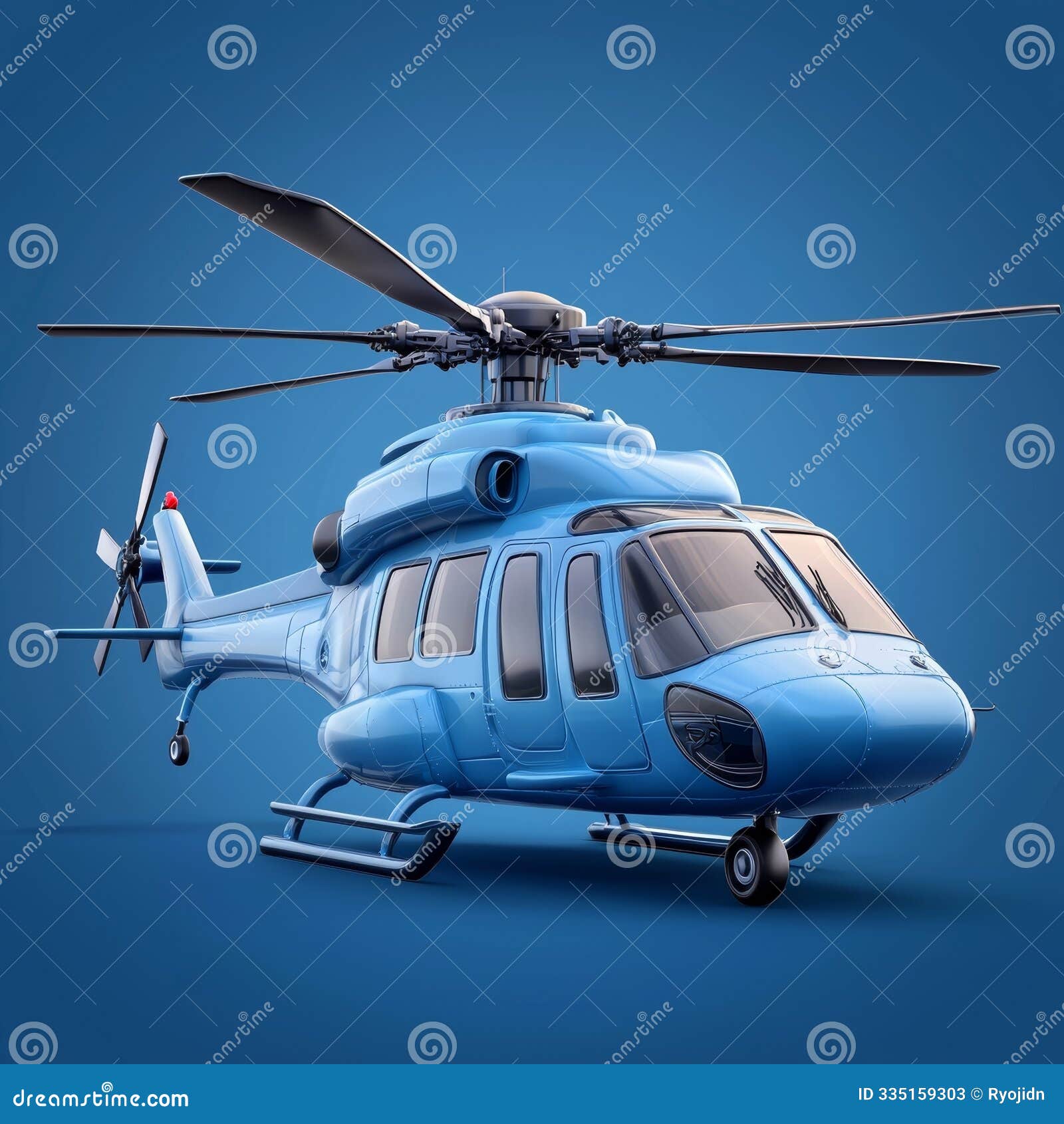 Blue Helicopter Flying Transportation Vector | CartoonDealer.com #262226756