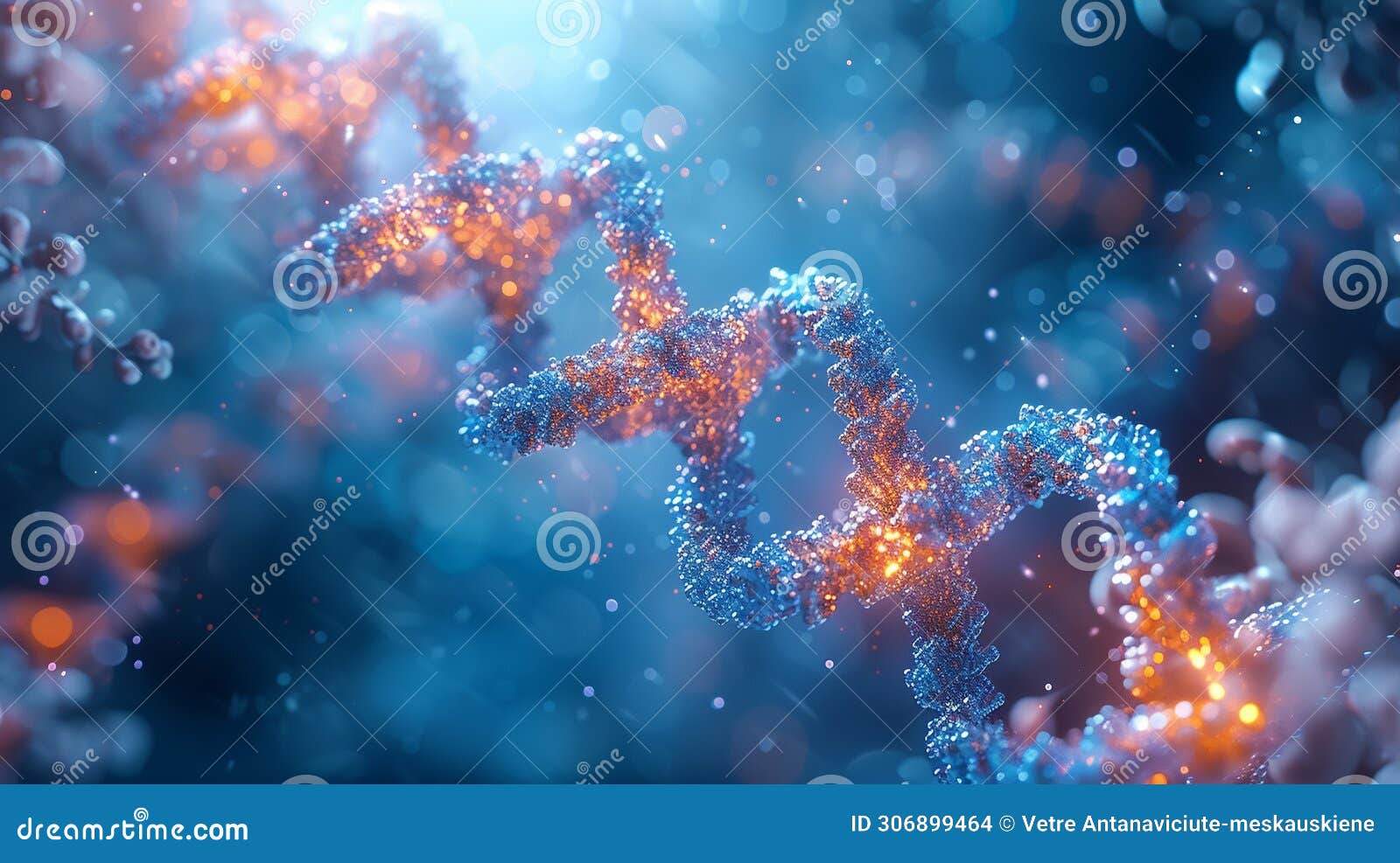 Blue Helix Human DNA Structure Stock Photo - Image of genome, modern ...