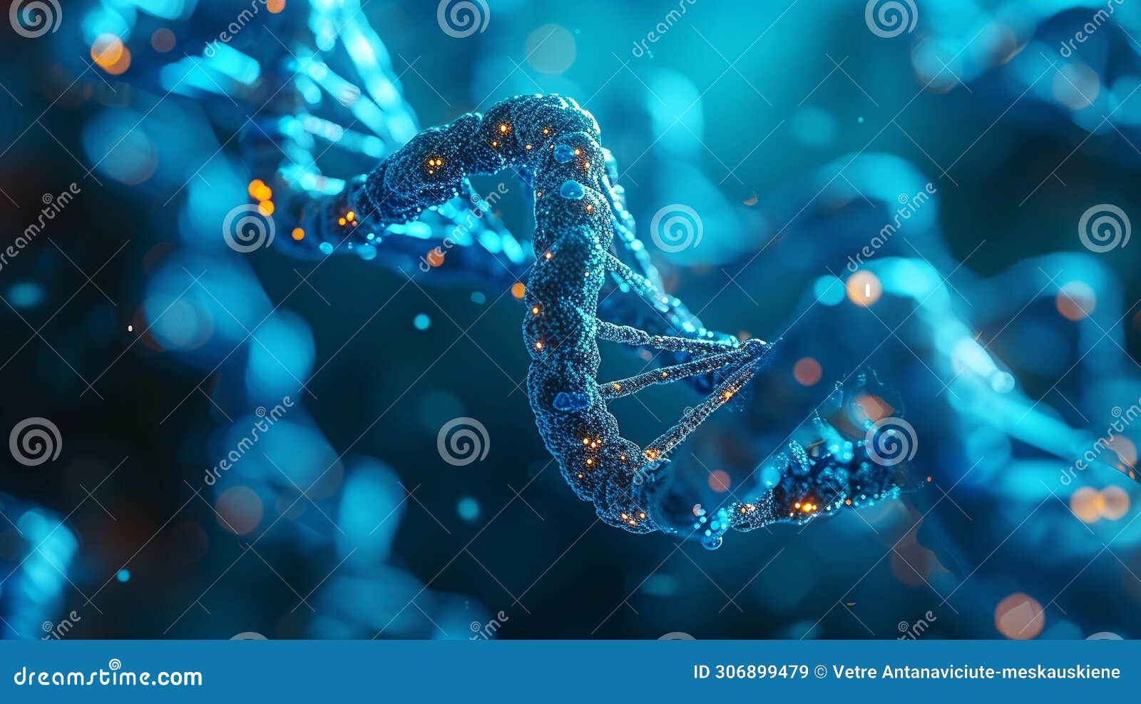 Blue Helix Human DNA Structure Stock Image - Image of technology ...