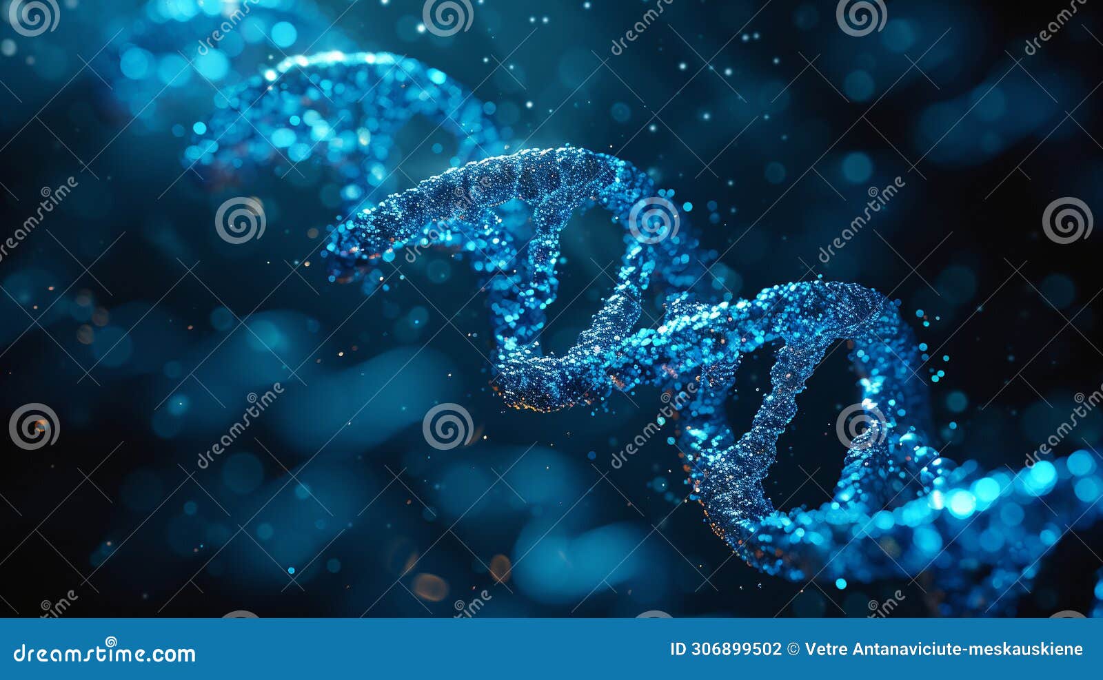 Blue DNA Helix On White Background, Scientific And Detailed ...