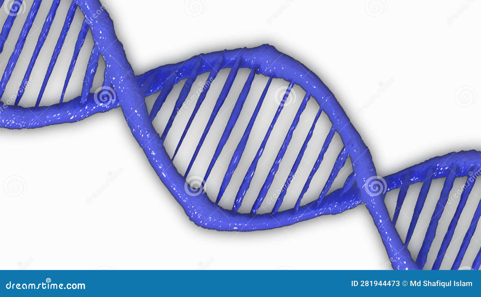 Blue Helix Human DNA Structure. Chromosome Structure, or Single Part of ...