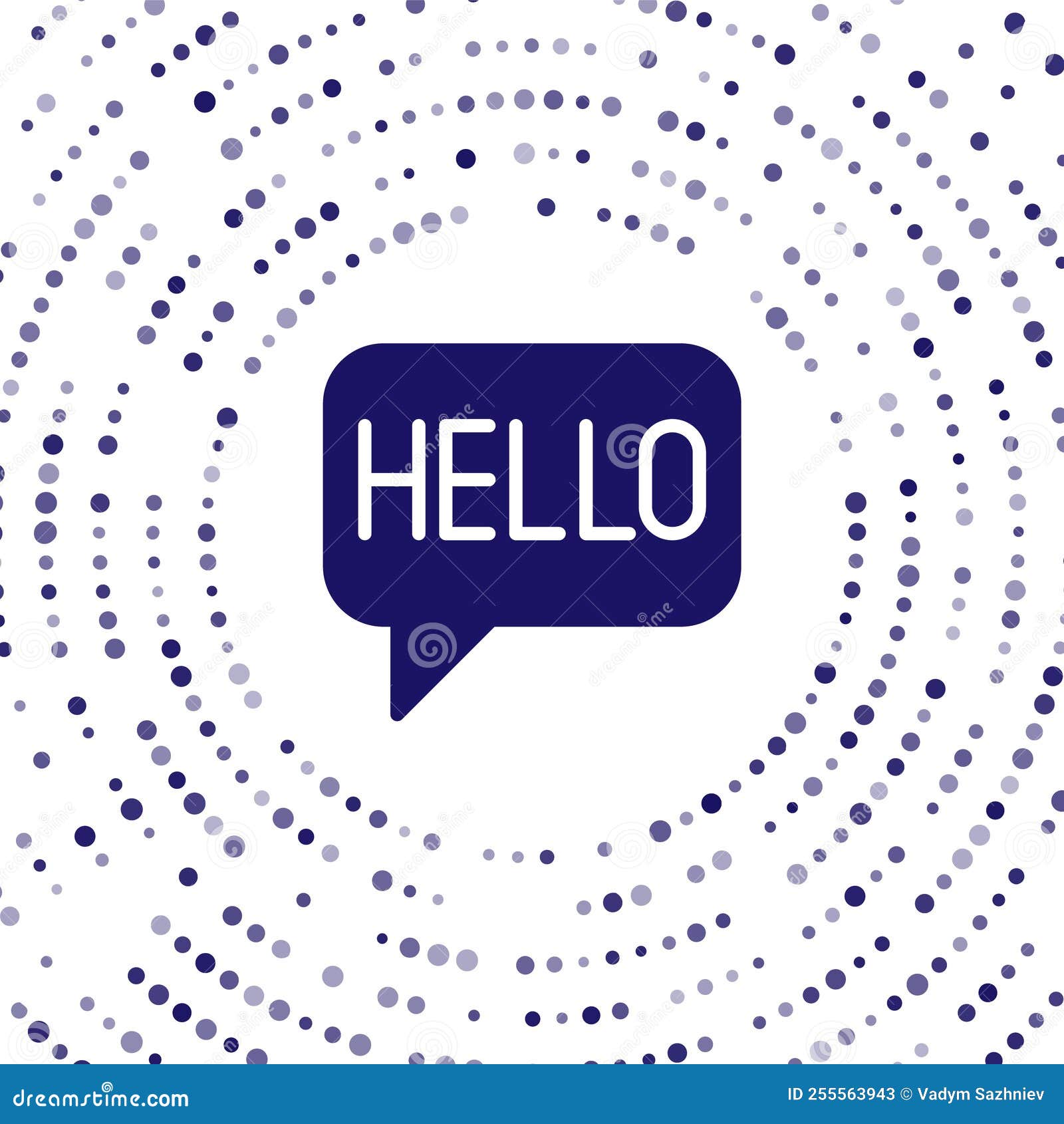 Blue Hello in Different Languages Icon Isolated on White Background ...