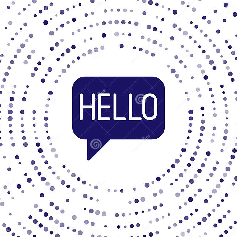 Blue Hello in Different Languages Icon Isolated on White Background ...