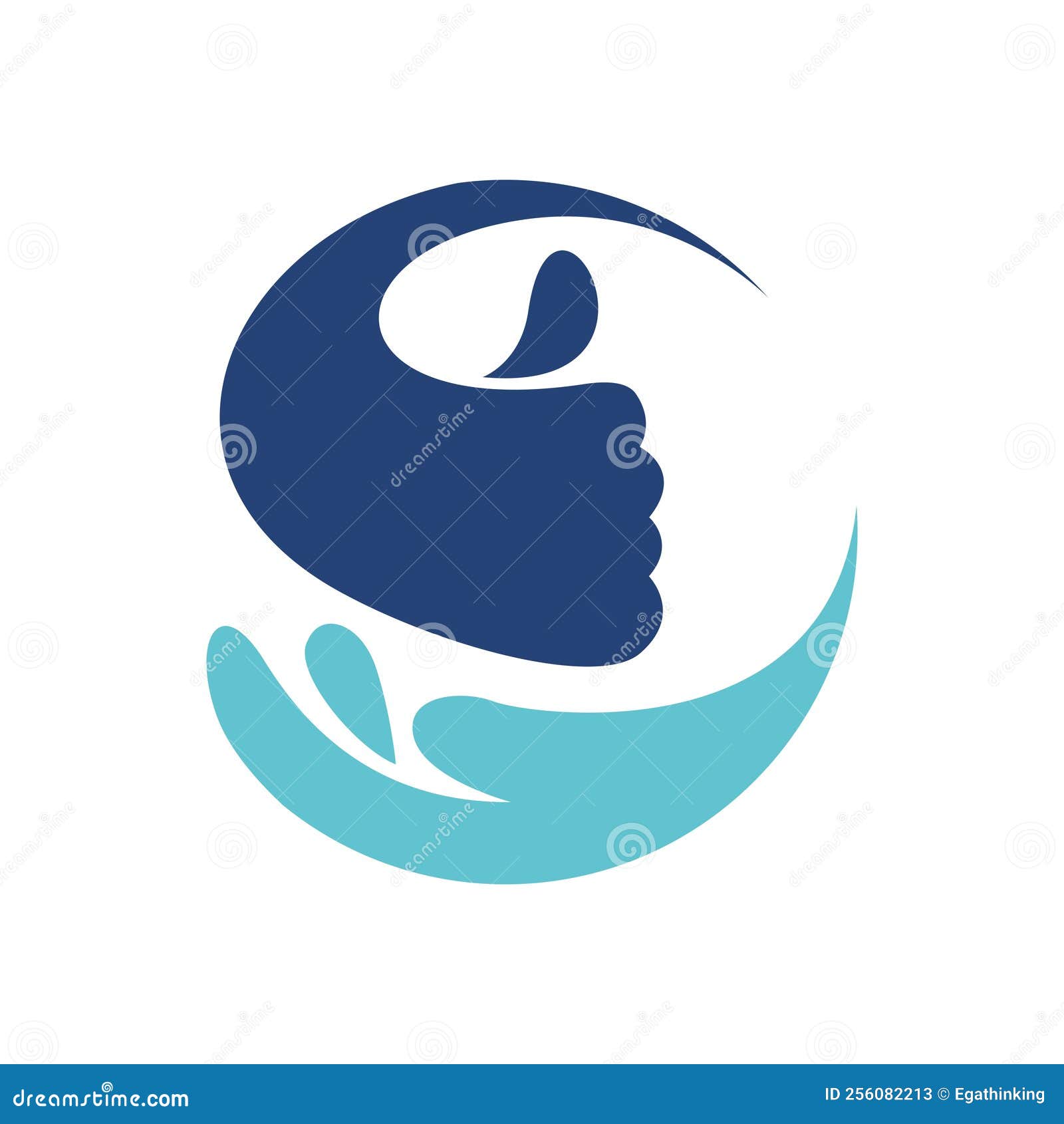 Blue Helping Hands Vector Icon Illustration Stock Illustration ...