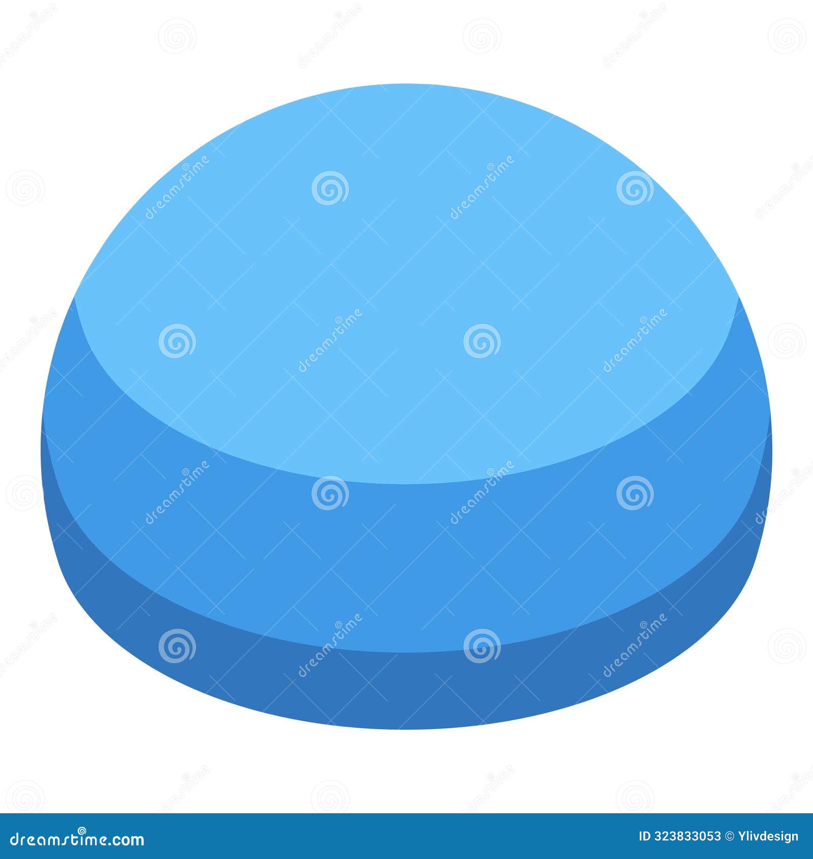 Blue Hemisphere Creating Illusion of Sphere Shape Stock Vector ...