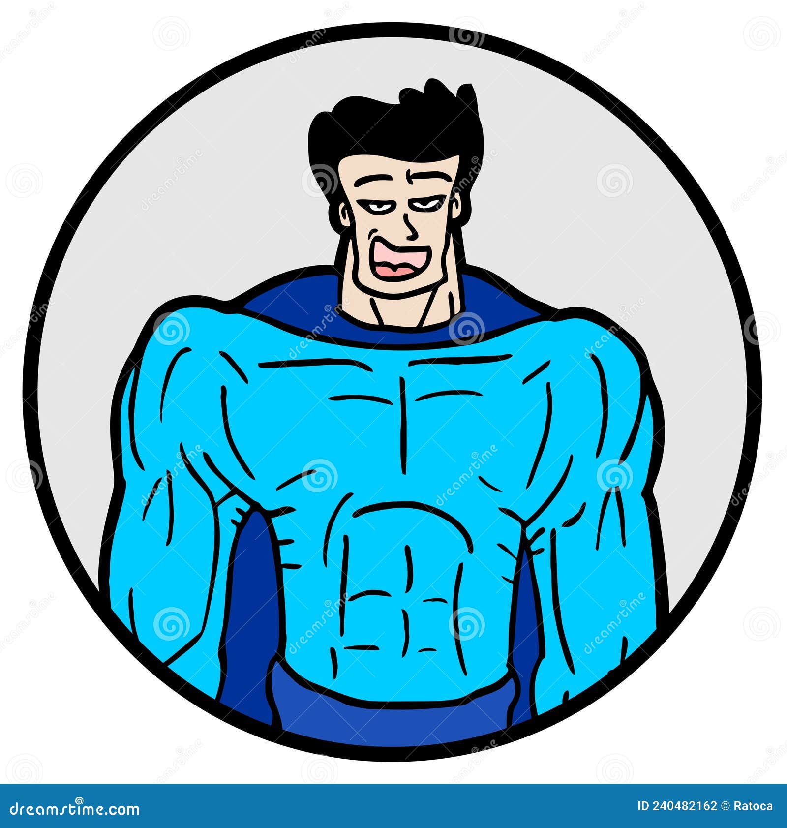 Blue hero draw stock vector. Illustration of vector - 240482162