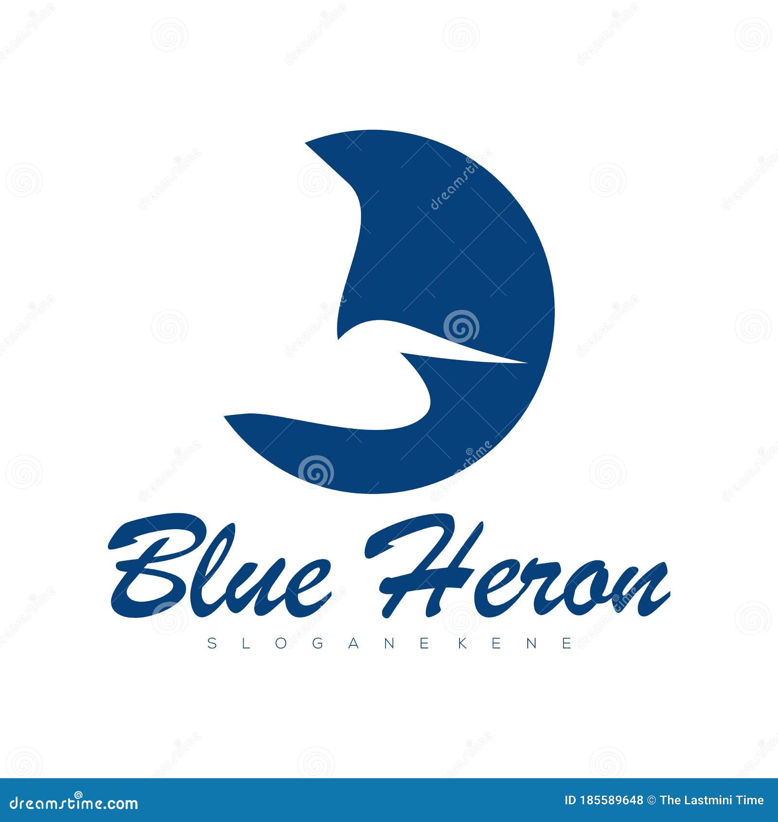 Blue heron logo design stock vector. Illustration of flight - 185589648