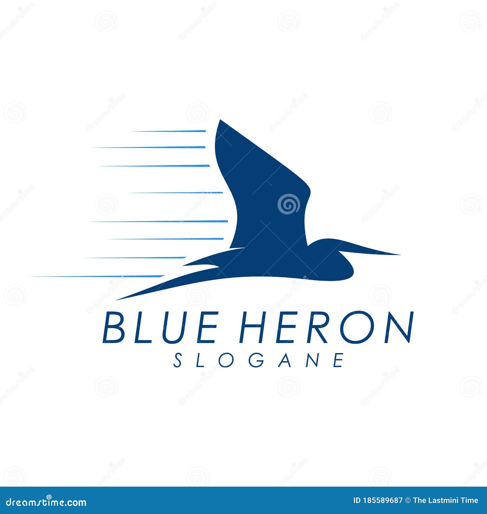 Blue heron logo design stock vector. Illustration of abstract - 185589687
