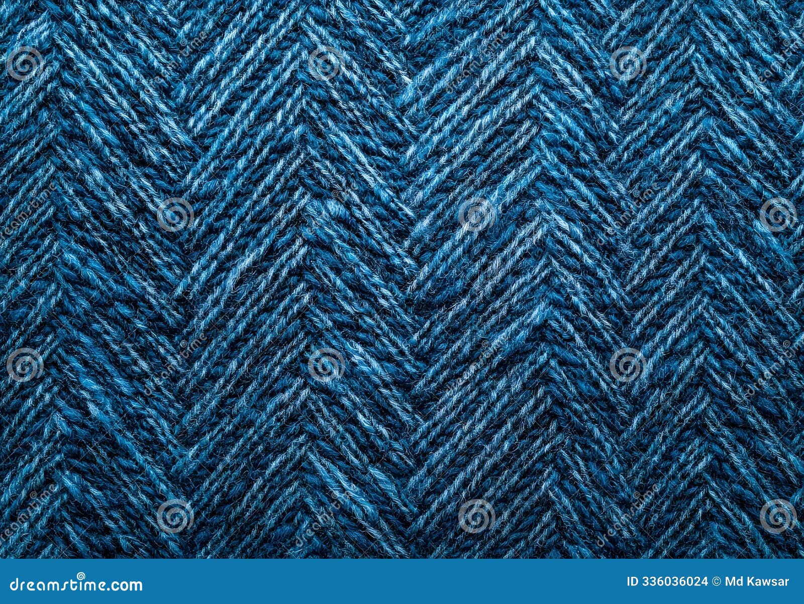 Blue Herringbone Woolen Fabric Texture Background Stock Illustration ...