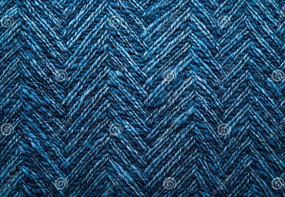Blue Herringbone Woolen Fabric Texture Background Stock Illustration ...