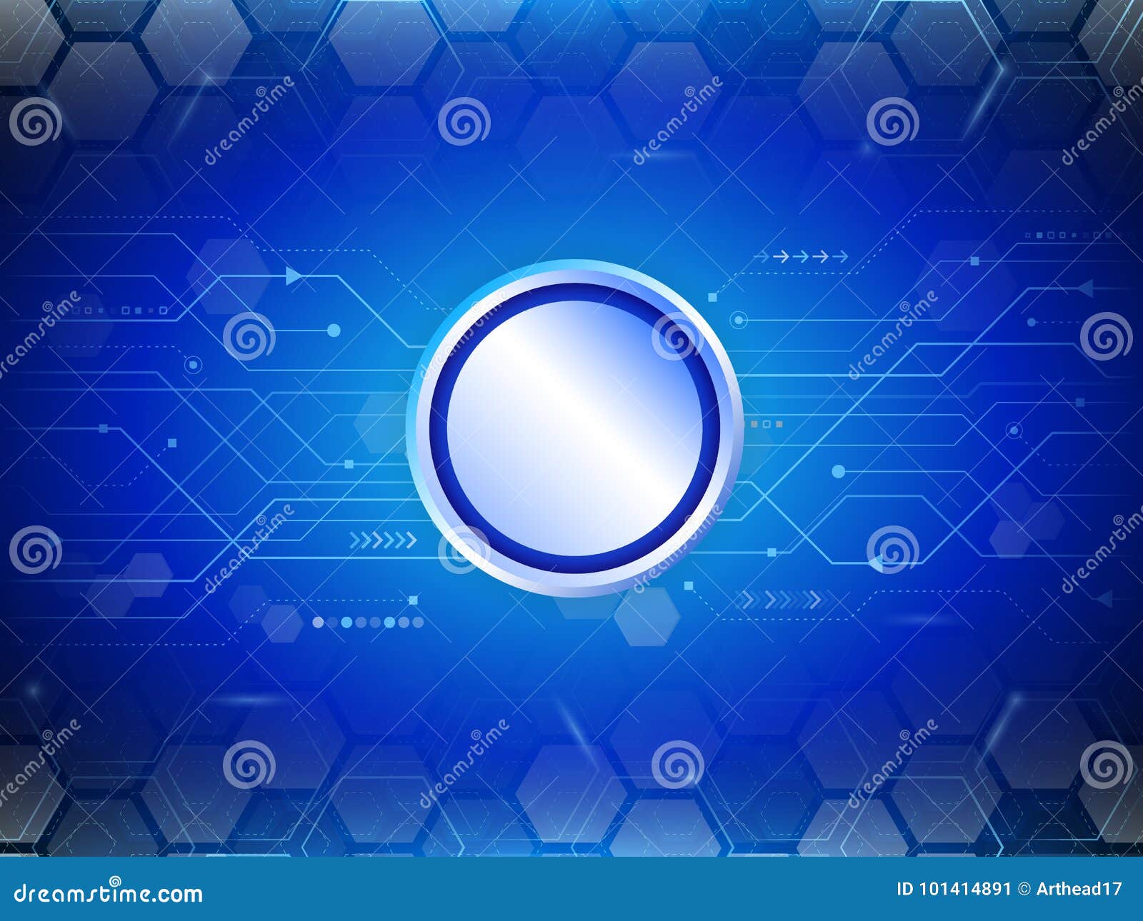 Blue Hexagon Abstract Cyber Future Technology Concept Background Stock ...