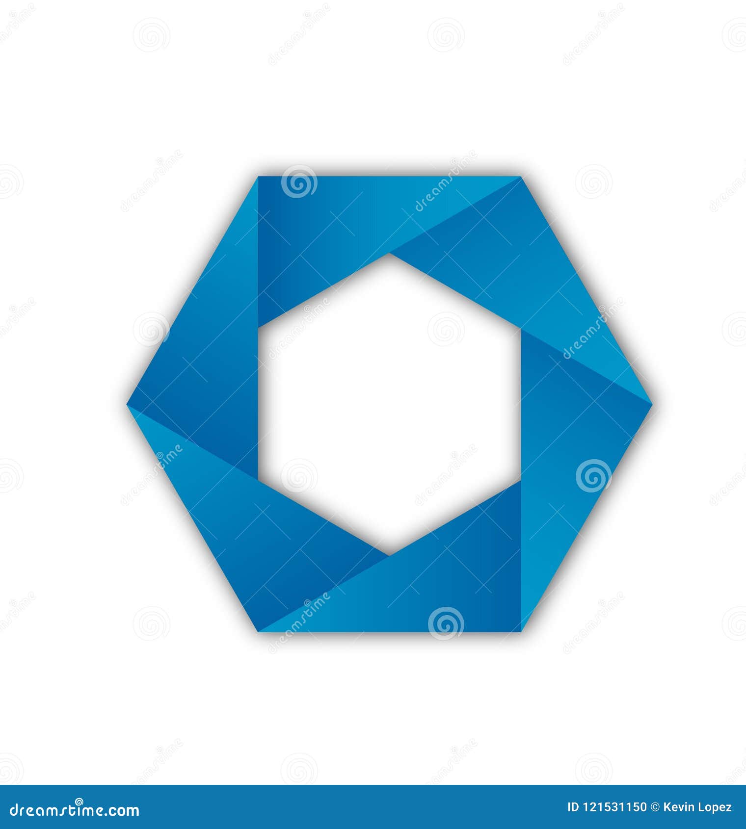 Blue Hexagon Abstract Shape Icon Stock Vector - Illustration of object ...