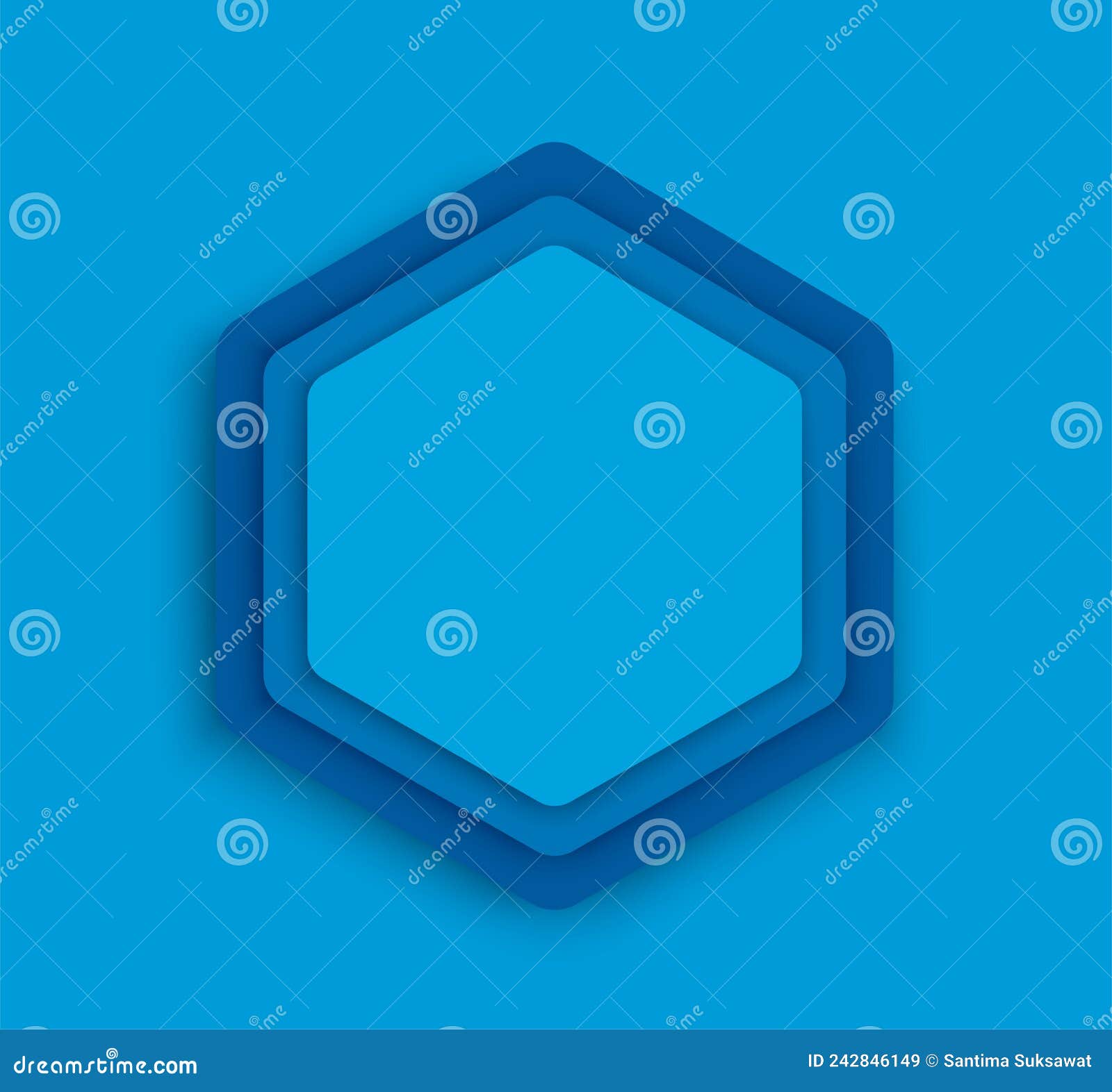 Blue Hexagon Background Template Vector Illustration Stock Vector ...