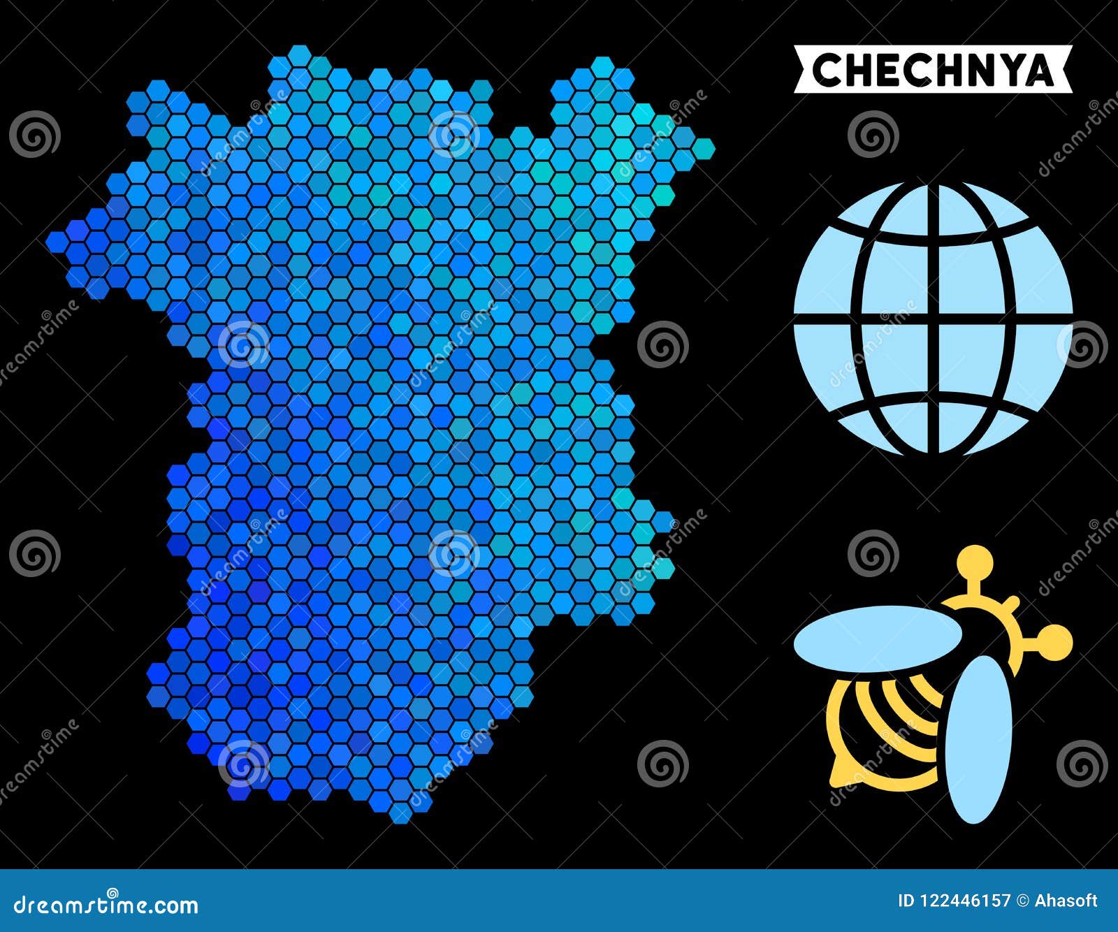 Dotted Chechnya Map Vector Illustration | CartoonDealer.com #122646446