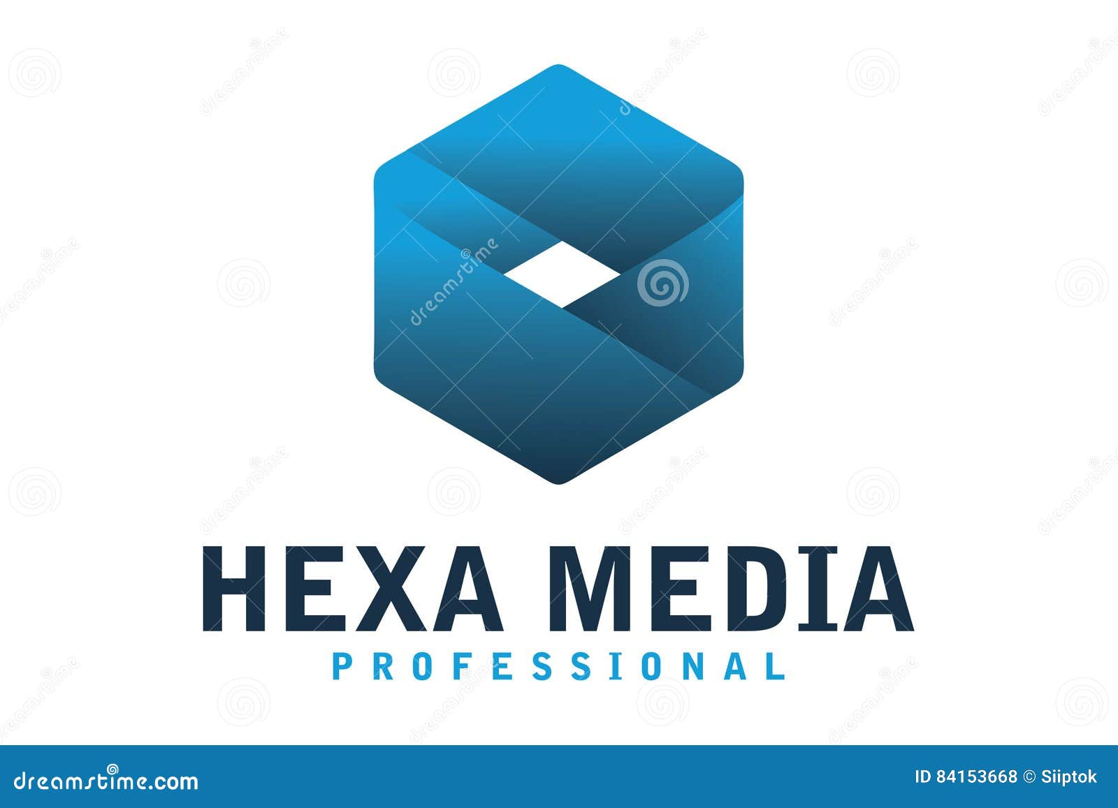 Blue hexagon cube logo stock vector. Illustration of group - 84153668
