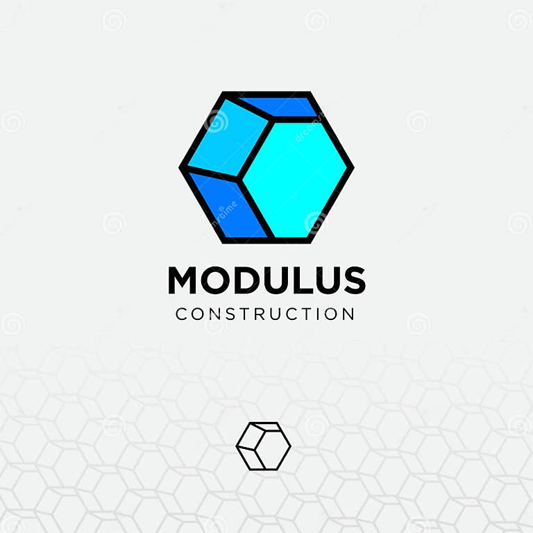 Modulus Flat Logo. Construction Emblem. Architecture and Furniture Icon ...
