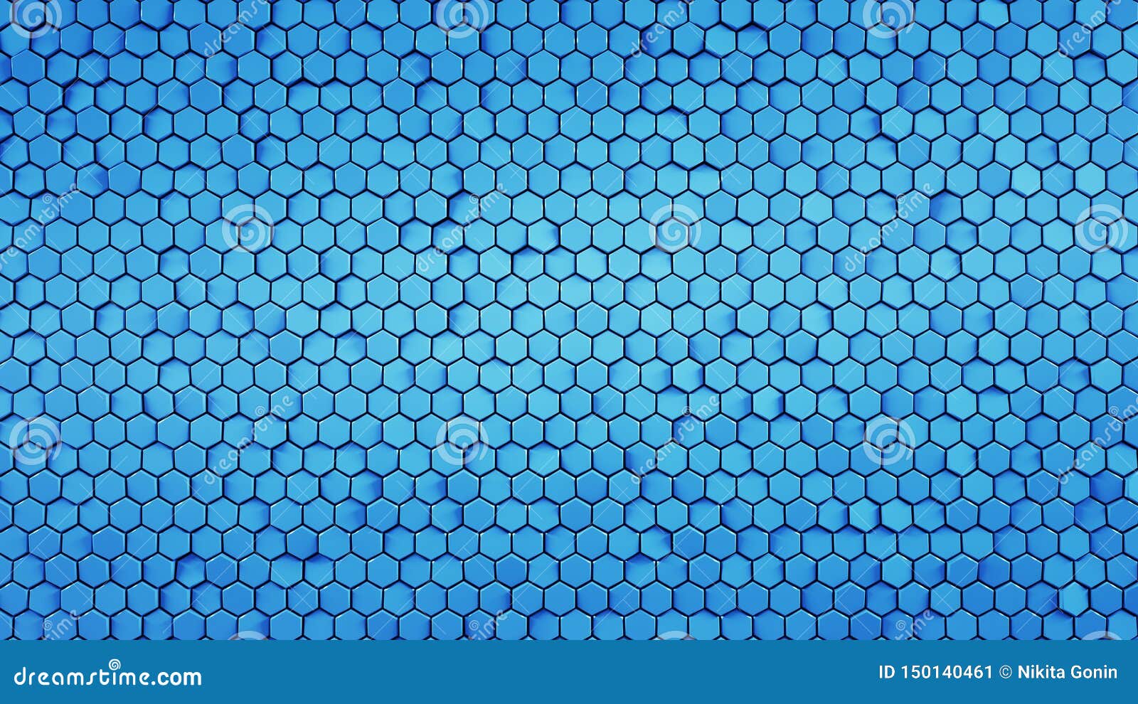Blue Hexagon Pattern Abstract 3D Rendering Stock Illustration ...