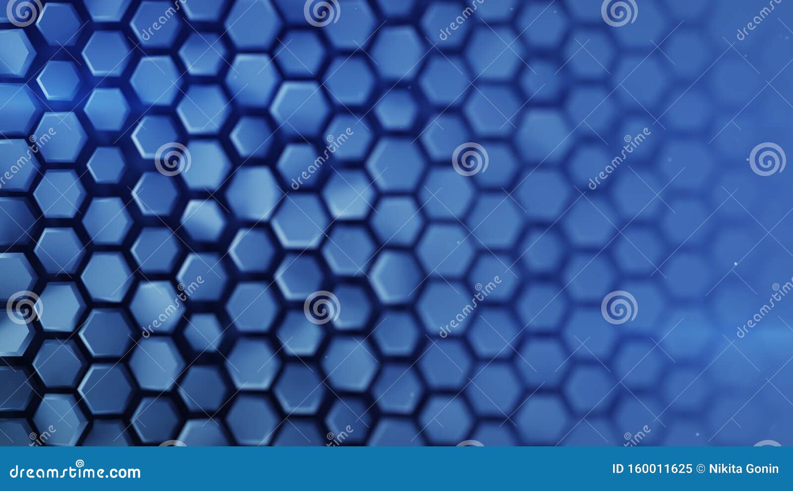 Blue Hexagon Pattern Abstract 3D Rendering Stock Illustration ...