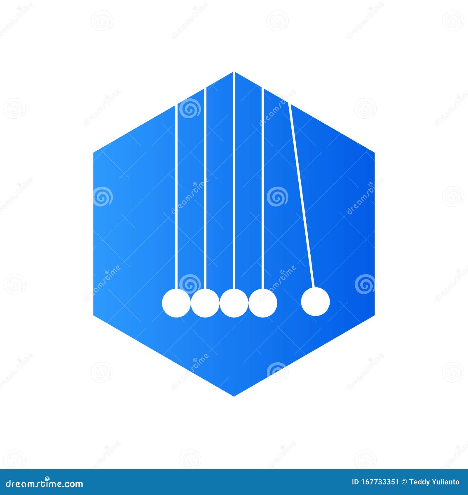 Blue hexagon pendulum logo stock vector. Illustration of impact - 167733351