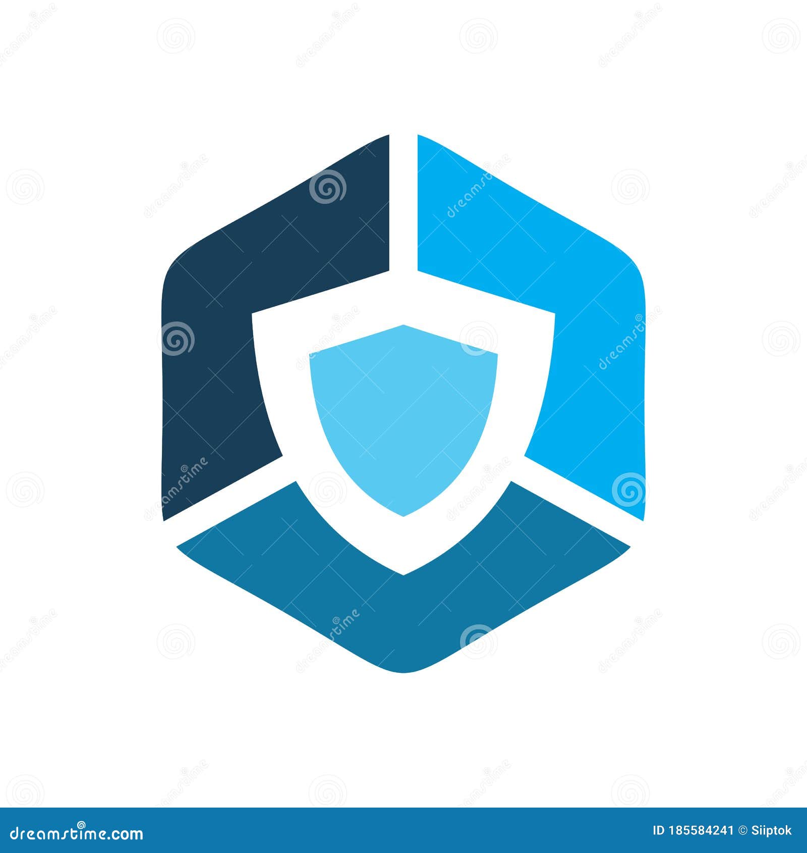 Blue Hexagon Safety Mask Logo Design Stock Illustration - Illustration ...