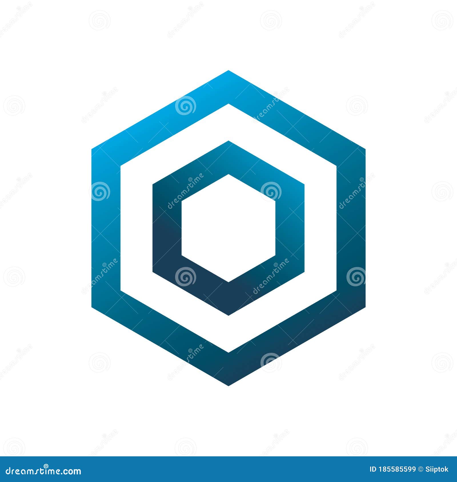 Blue Hexagon Color Line Logo Design Stock Illustration - Illustration ...
