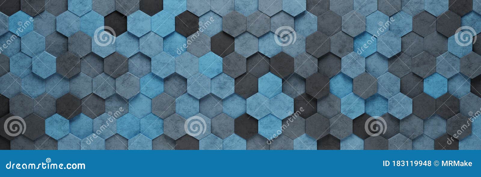 Blue Hexagon Tiles 3D Pattern Background Stock Photography ...
