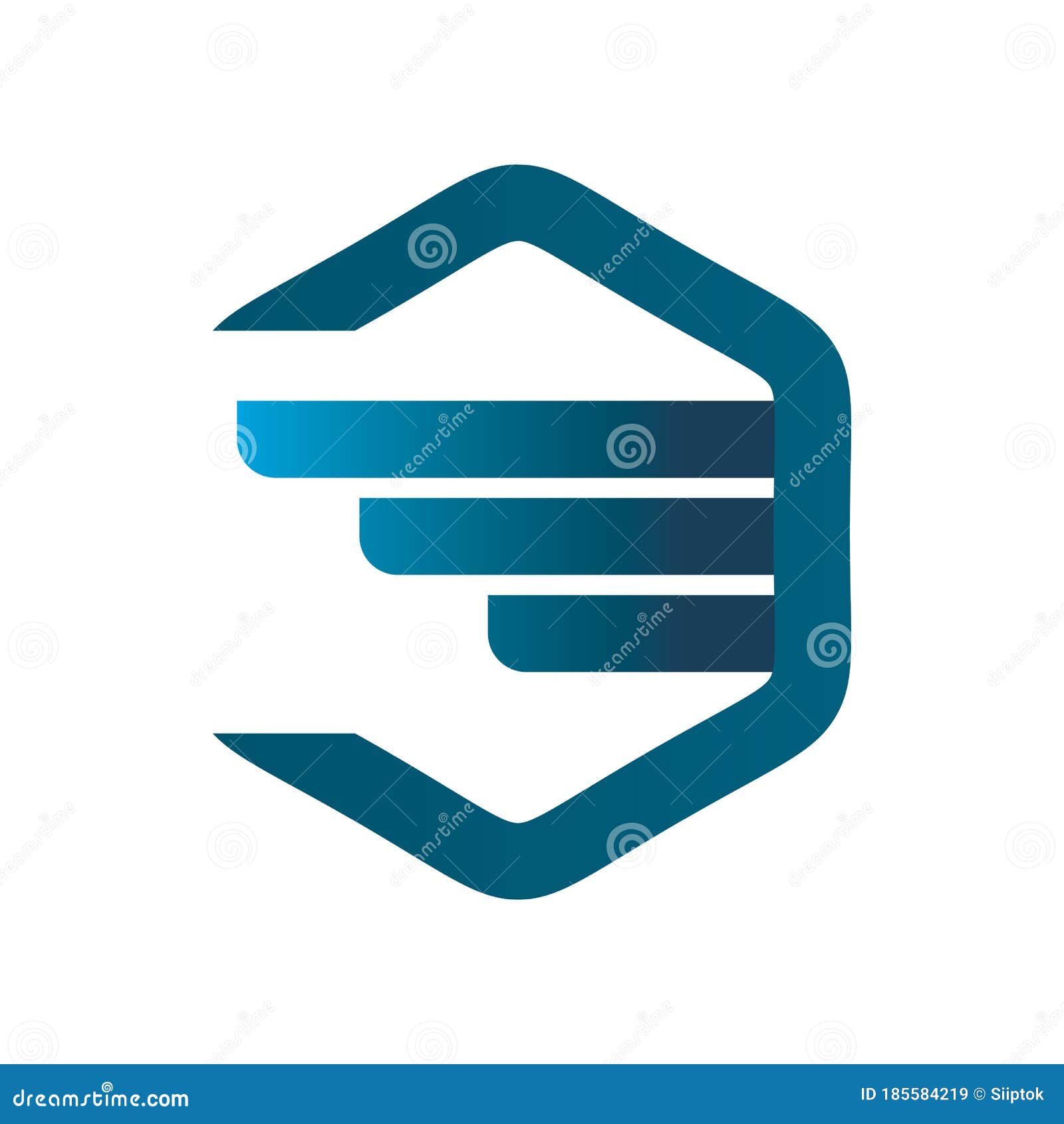 Blue Hexagon Wing Logo Design Stock Illustration - Illustration of ...