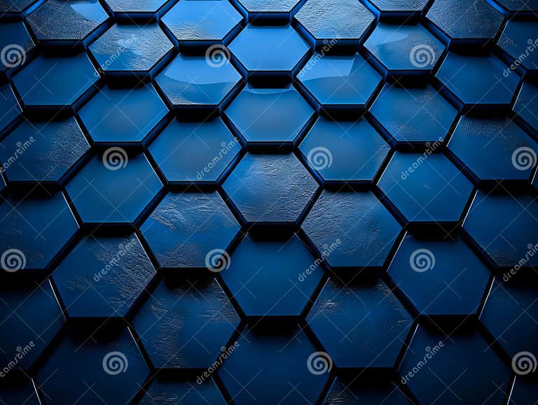 A Blue Hexagonal Background with a Dark Blue Color Stock Image - Image ...
