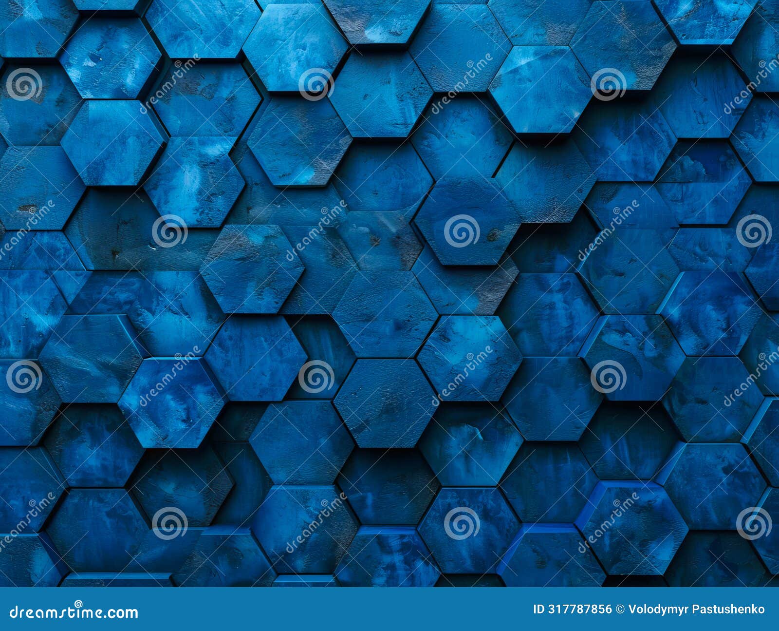 A Blue Hexagonal Background with Many Hexagons Stock Photo - Image of ...
