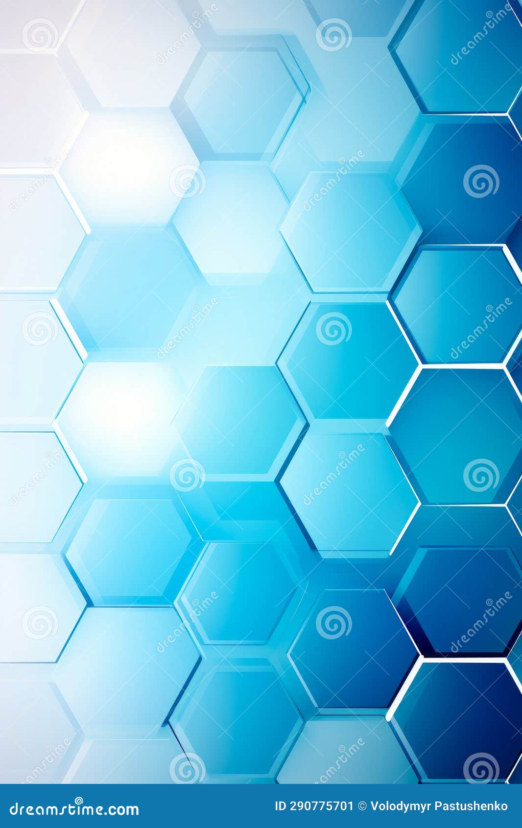 Blue Hexagonal Background with White Background and Light Blue ...