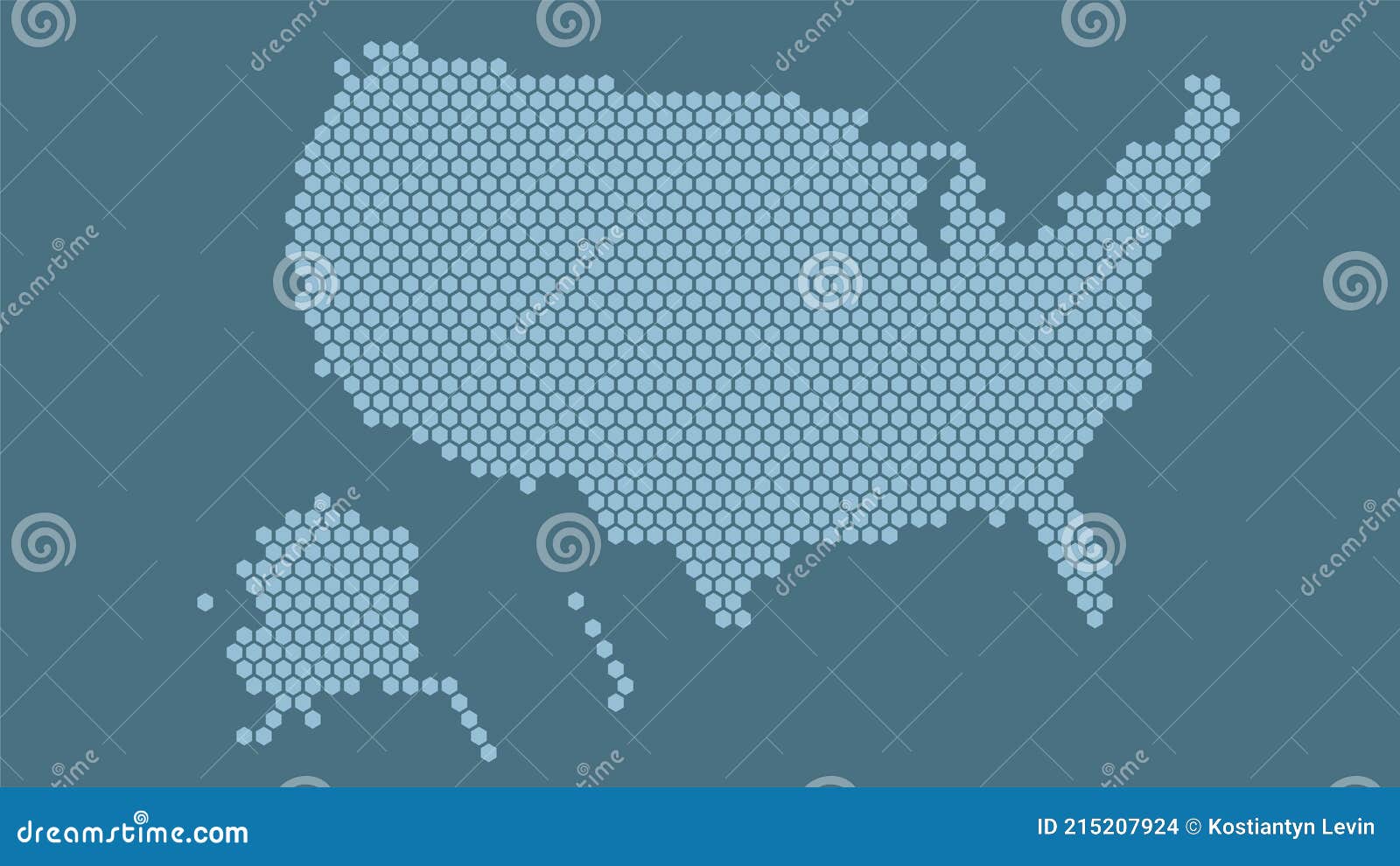 Pixel Map Of United State Of America. Vector Dotted Map Of United State ...