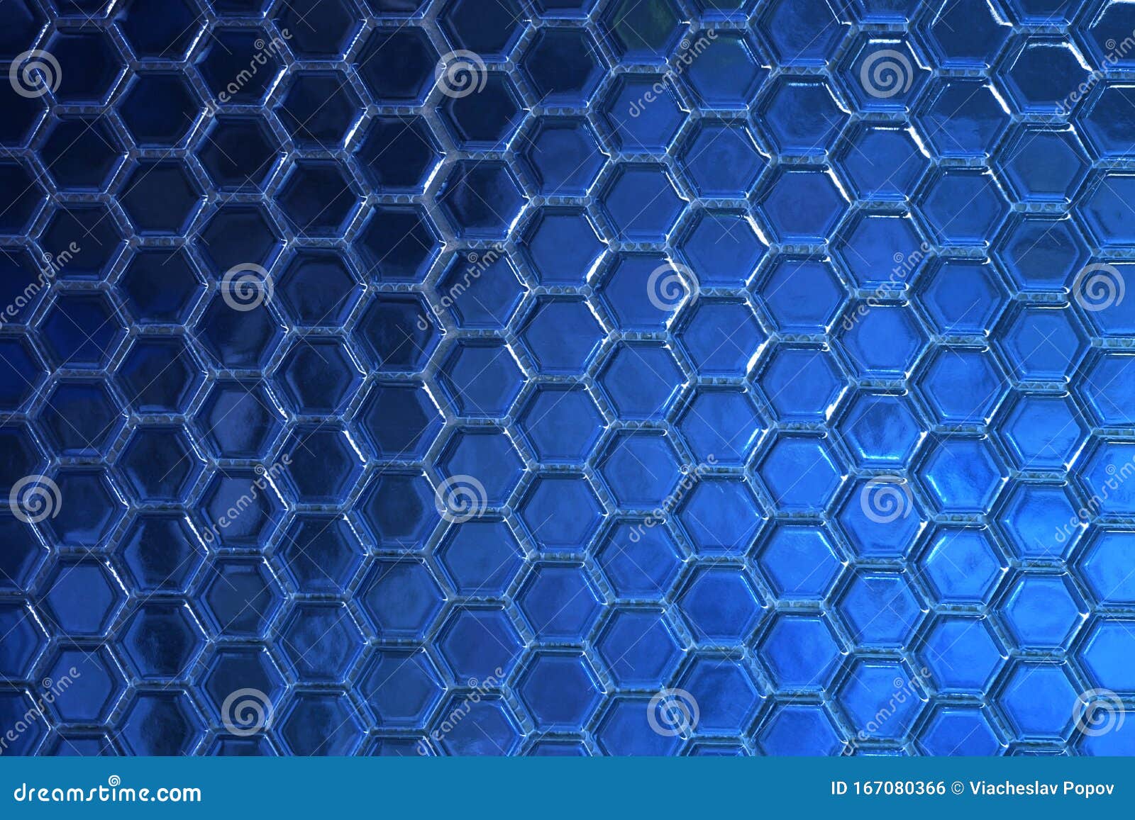 Blue hexagonal tiles stock photo. Image of pool, floor - 167080366