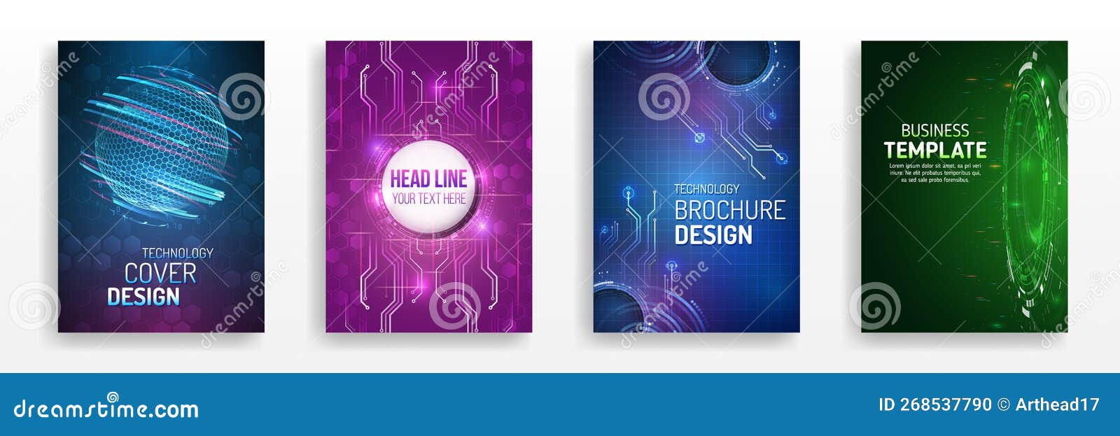 Blue Hi-tech Vector Illustrations for Business Presentations ...
