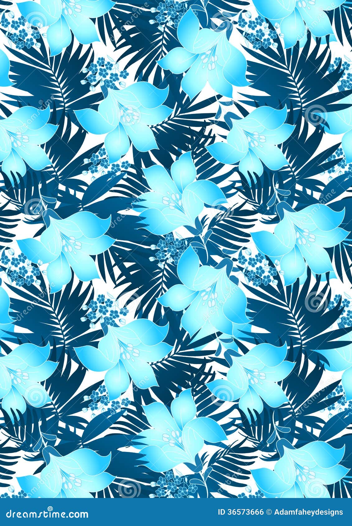 Blue hibiscus flowers stock vector. Illustration of flower - 36573666